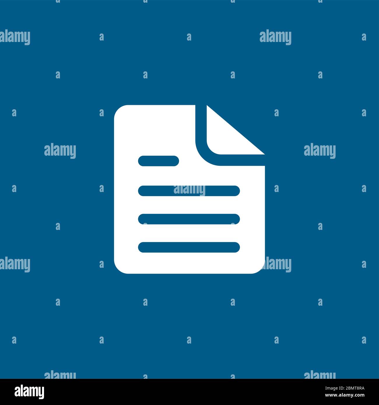 Document Icon On Blue Background. Blue Flat Style Vector Illustration ...