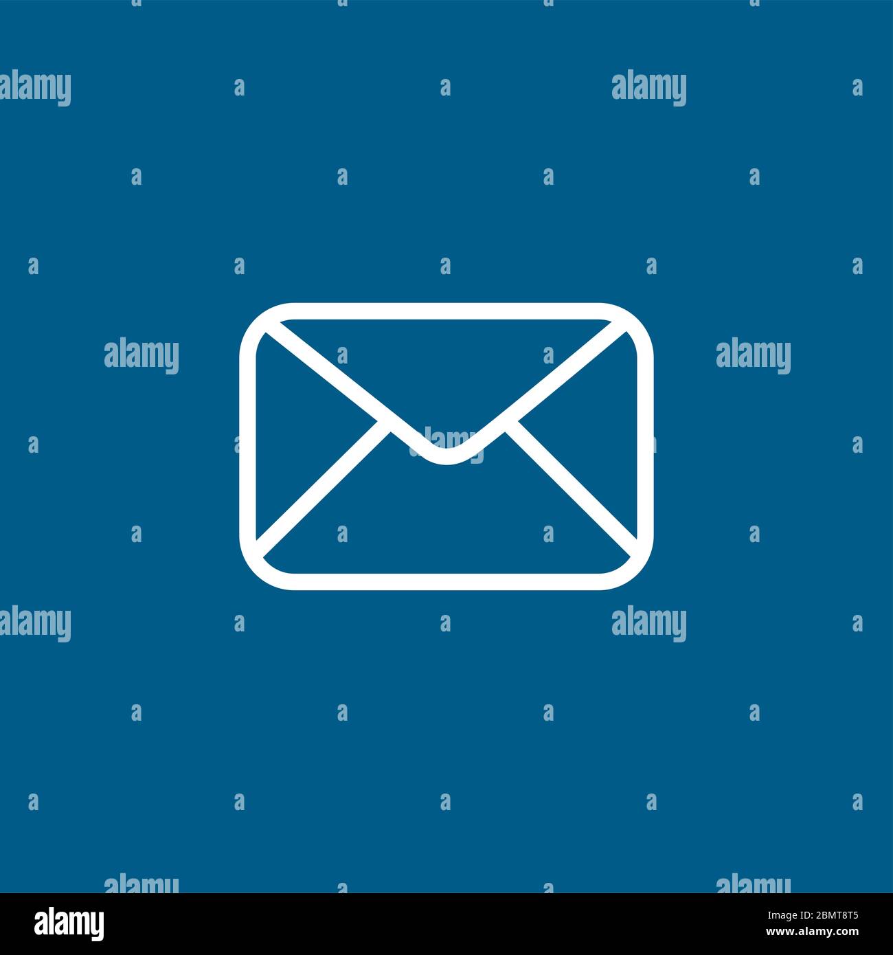 Email Line Icon On Blue Background. Blue Flat Style Vector Illustration ...