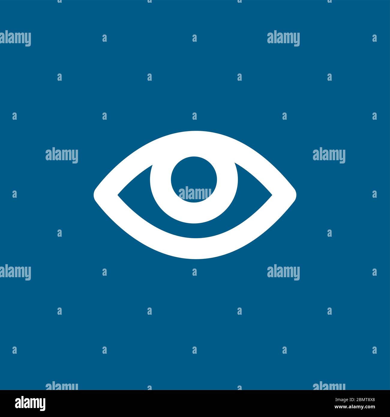 Eye Icon On Blue Background. Blue Flat Style Vector Illustration Stock ...