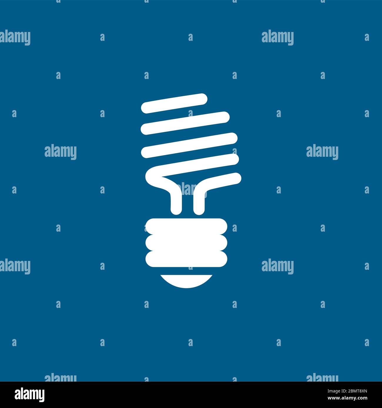 Energy Saving Bulb Icon On Blue Background. Blue Flat Style Vector ...