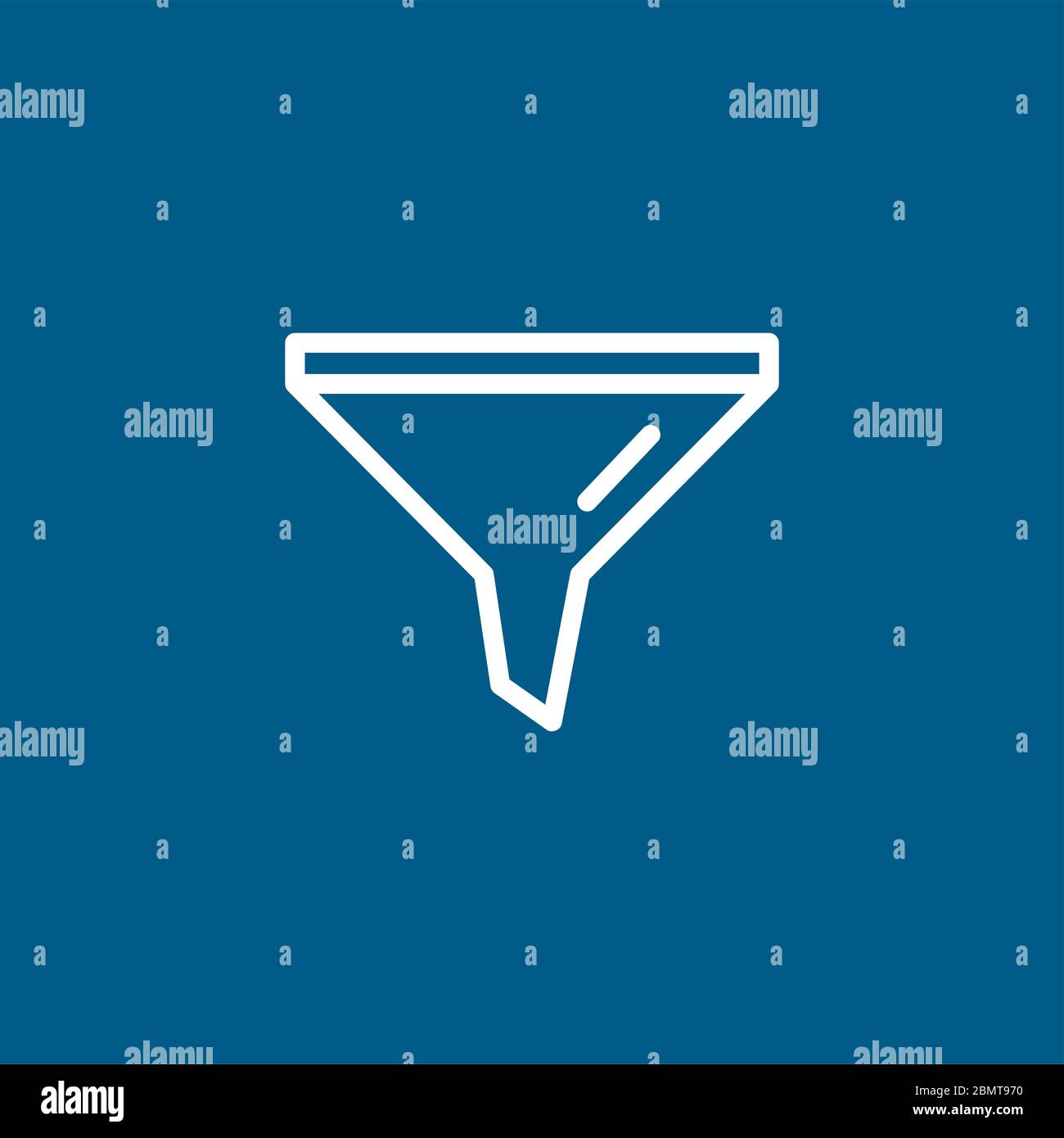 Funnel Line Icon On Blue Background. Blue Flat Style Vector ...