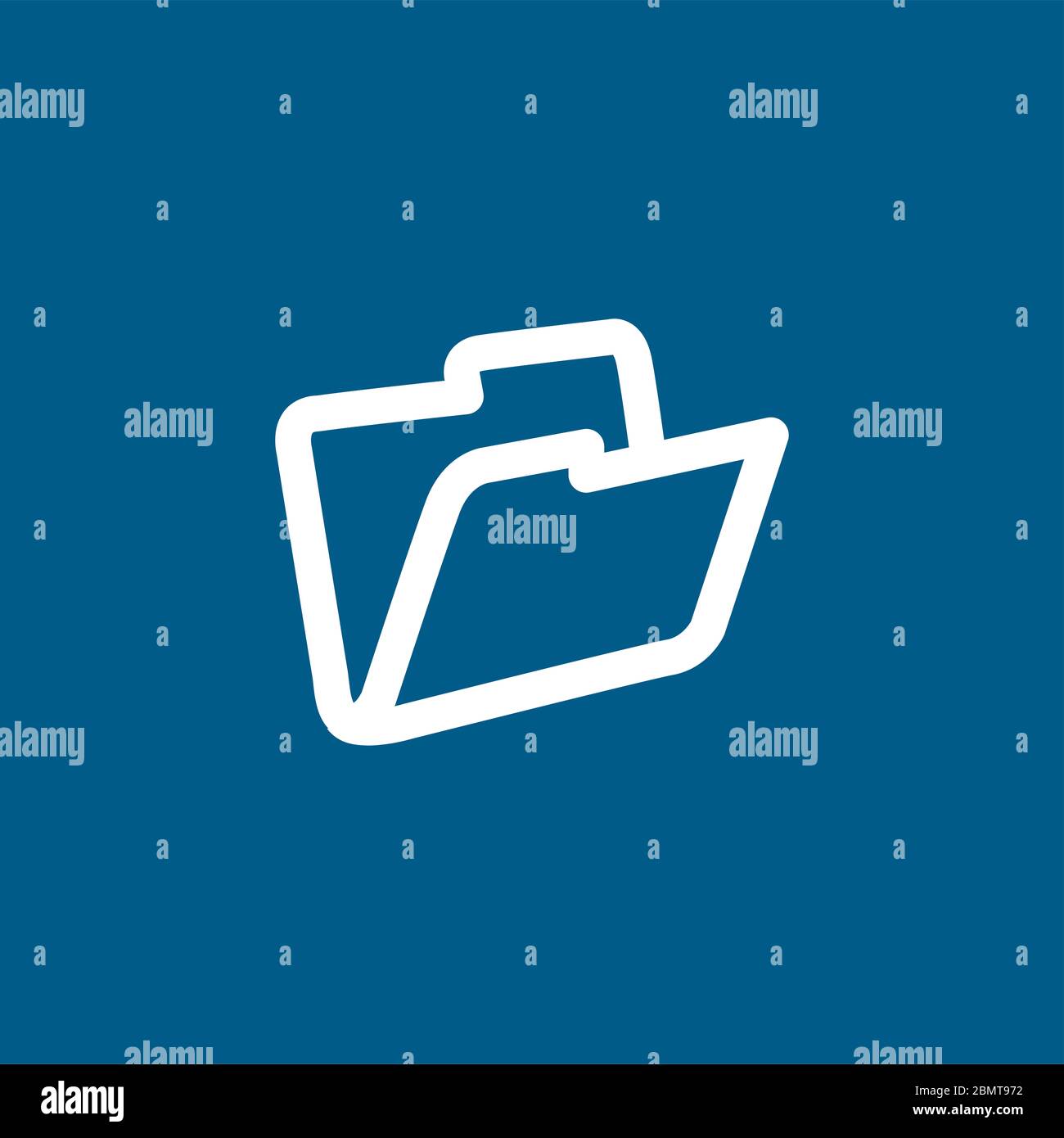 Folder Icon On Blue Background. Blue Flat Style Vector Illustration ...