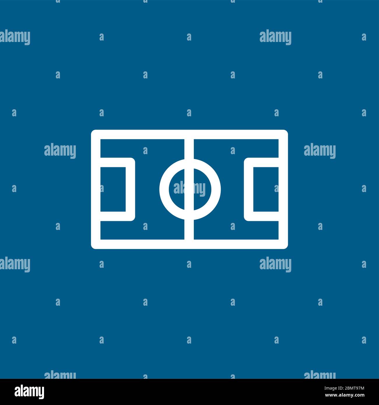 Football Field Icon On Blue Background. Blue Flat Style Vector ...