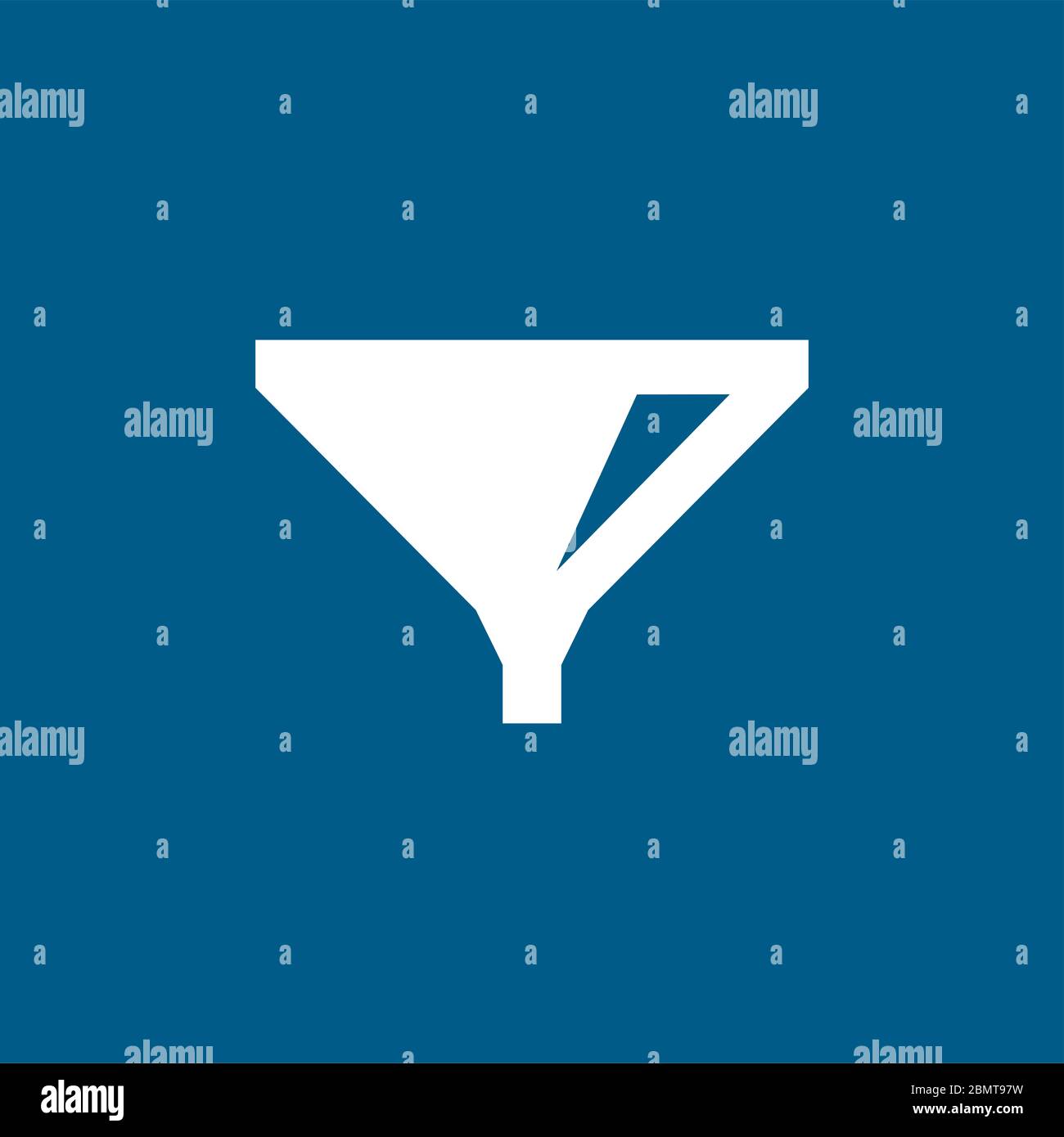 Funnel Icon On Blue Background. Blue Flat Style Vector Illustration ...
