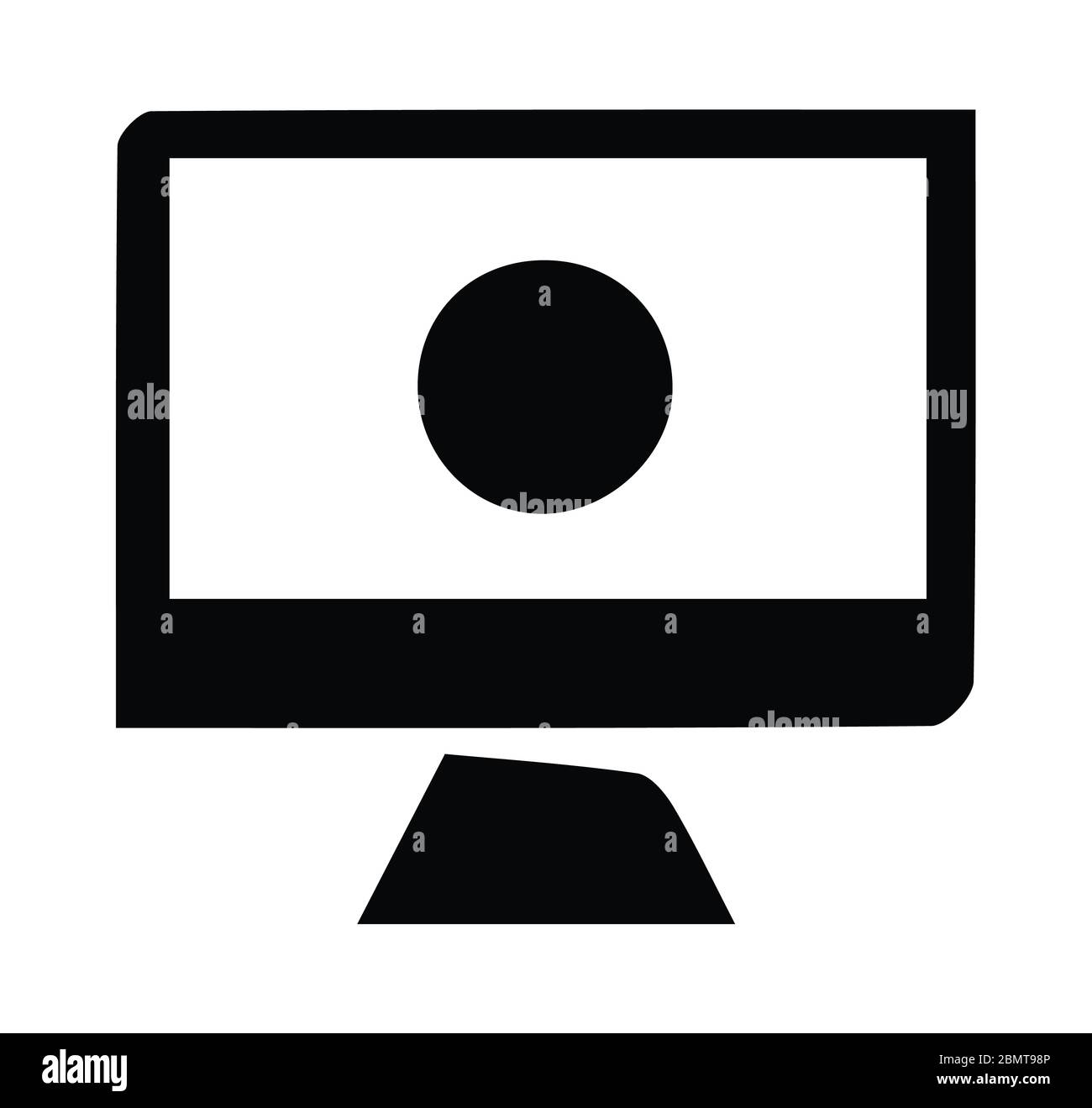 Human symbol working at the computer on white background Stock Photo ...