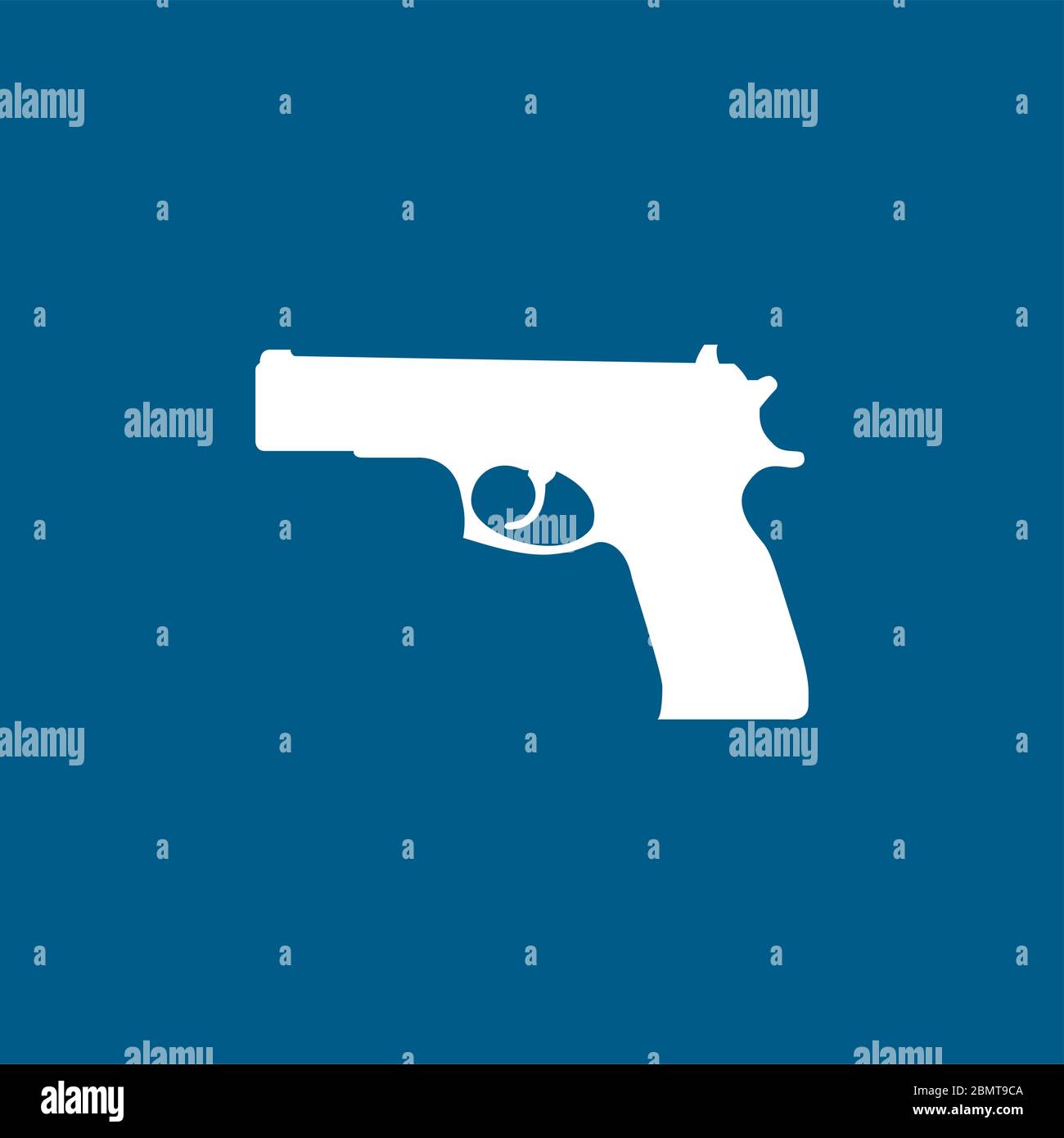 Gun Icon On Blue Background. Blue Flat Style Vector Illustration Stock ...