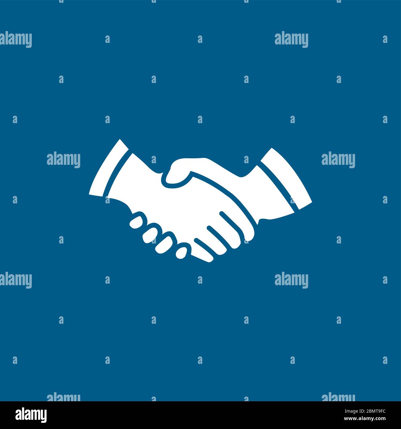 Handshake Icon On Blue Background. Blue Flat Style Vector Illustration ...