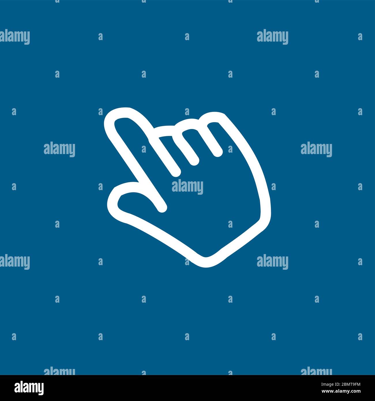 Hand Icon On Blue Background. Blue Flat Style Vector Illustration Stock ...