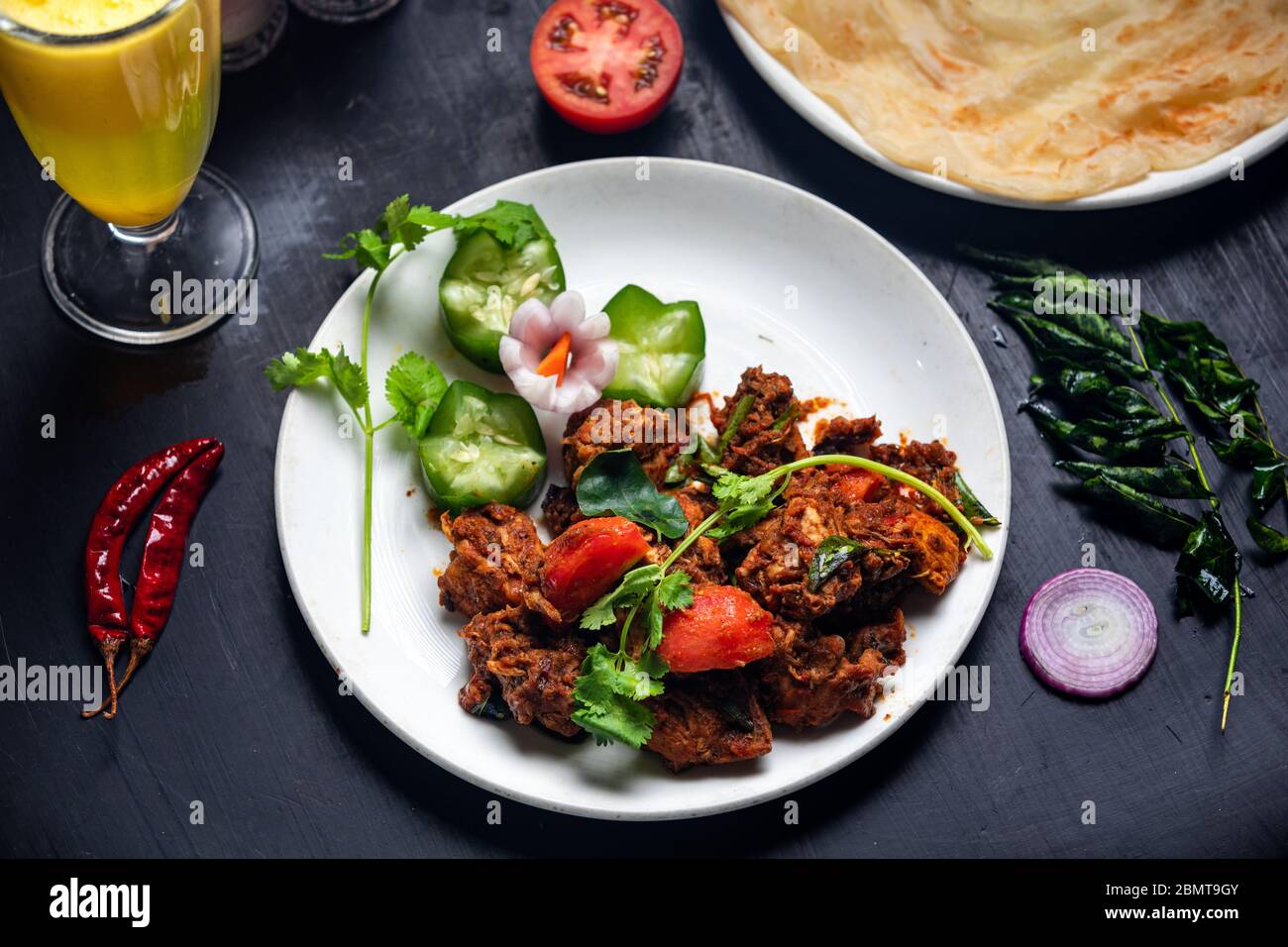 Parotta With Chicken Fry