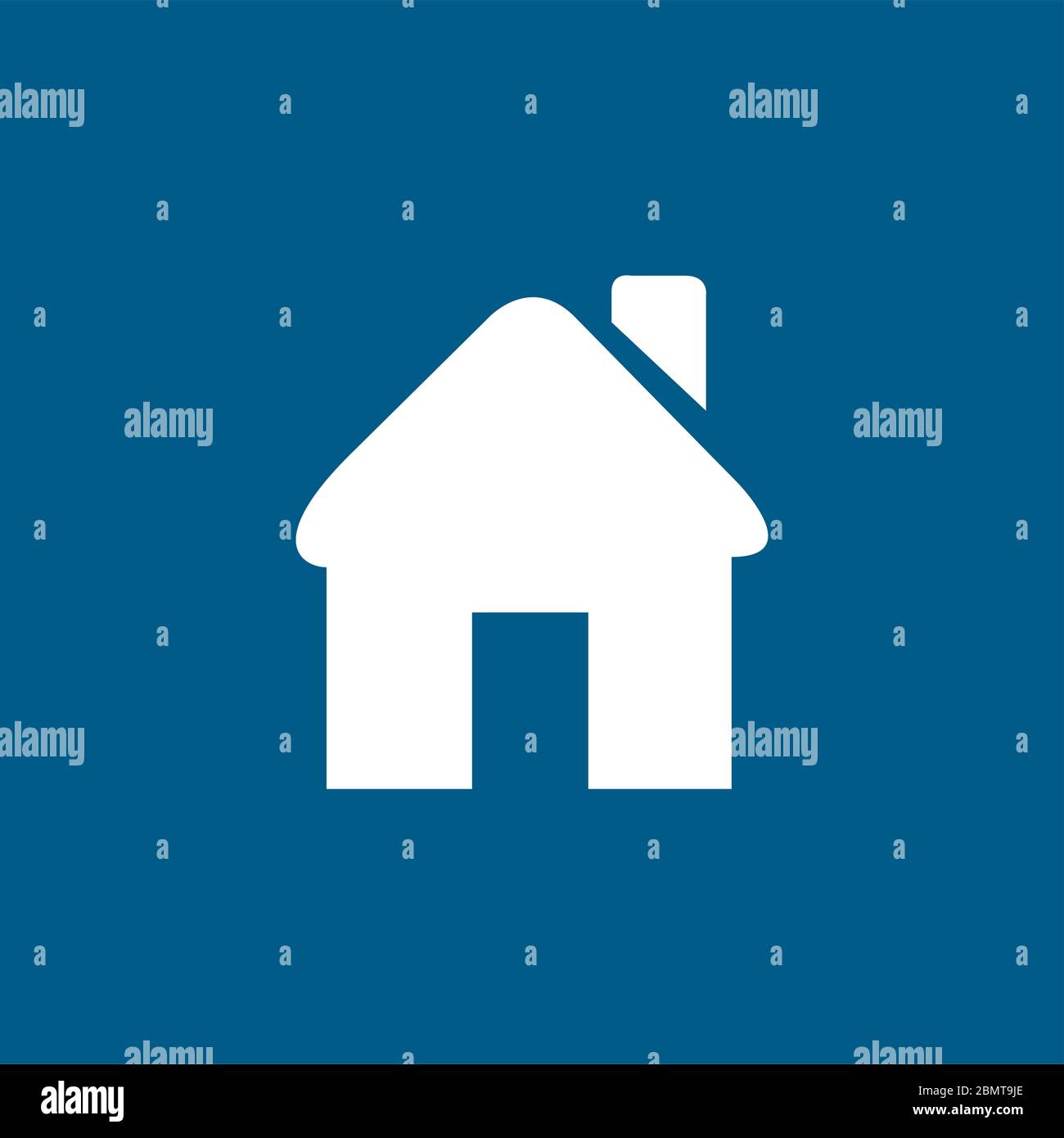Home Icon On Blue Background. Blue Flat Style Vector Illustration Stock ...