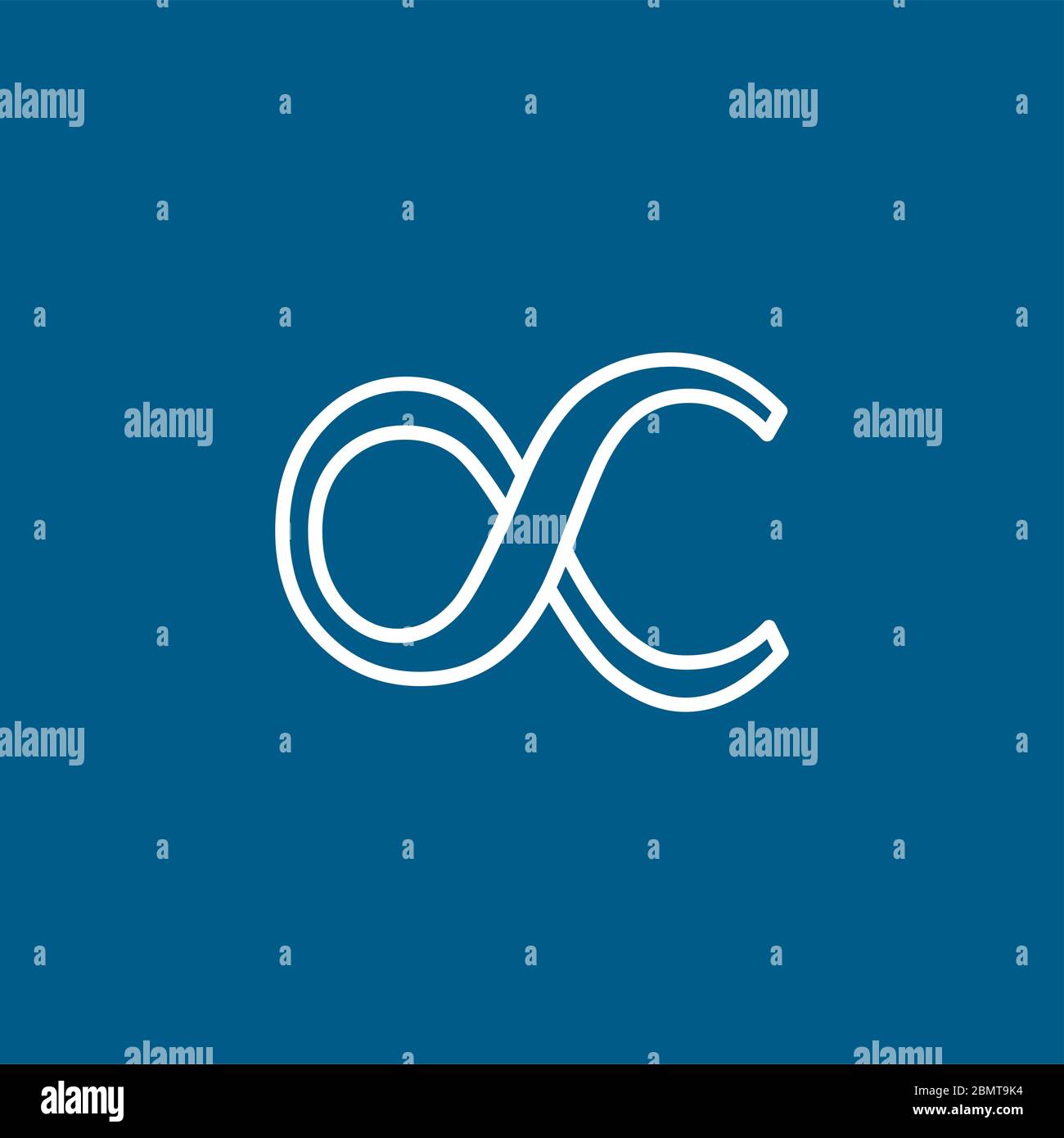 Infinity Line Icon On Blue Background. Blue Flat Style Vector ...