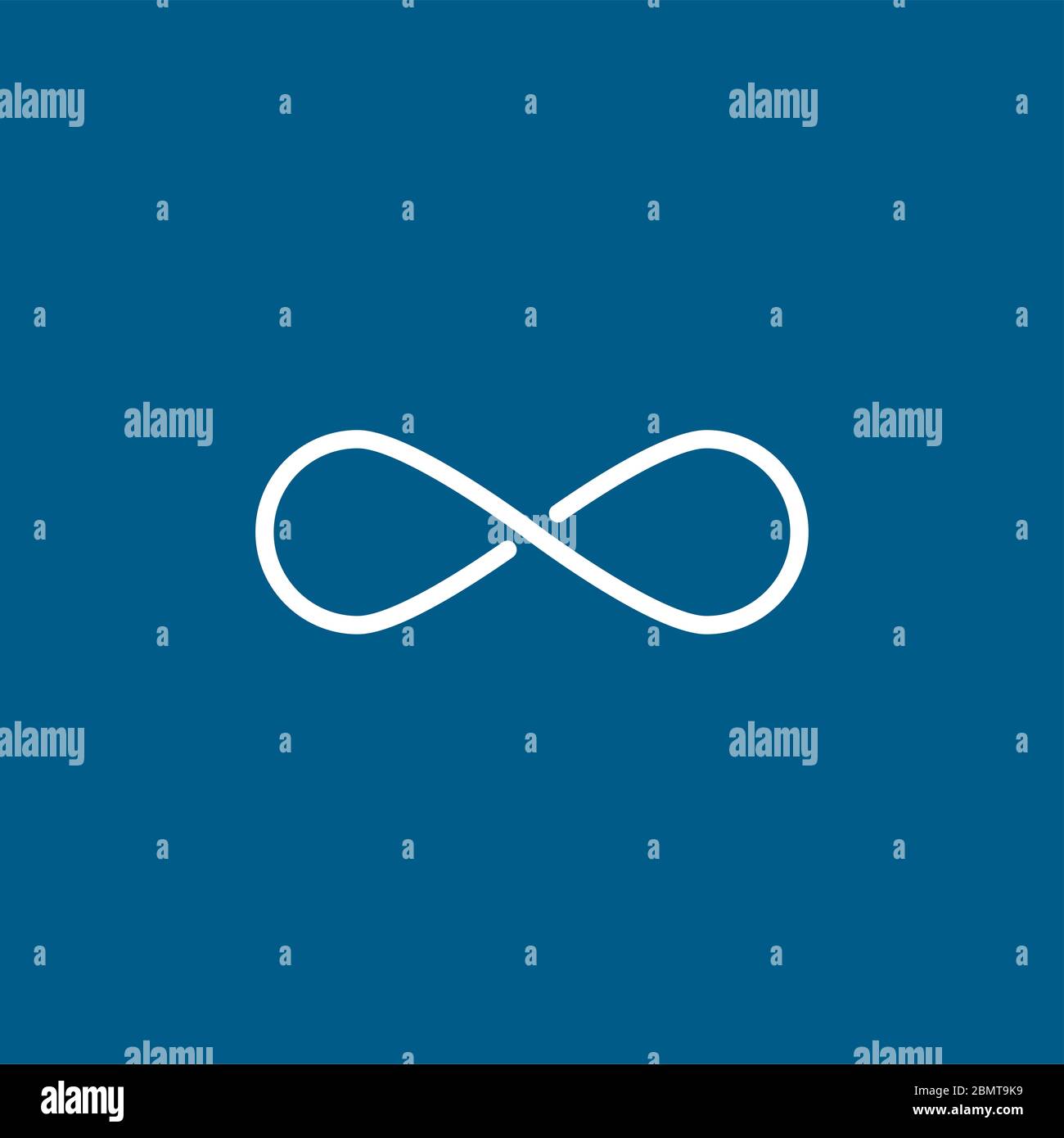 Infinity Line Icon On Blue Background. Blue Flat Style Vector ...