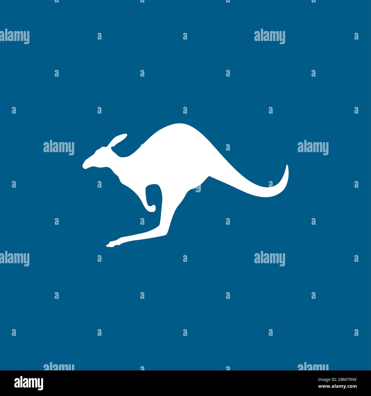 Kangaroo Icon On Blue Background. Blue Flat Style Vector Illustration ...