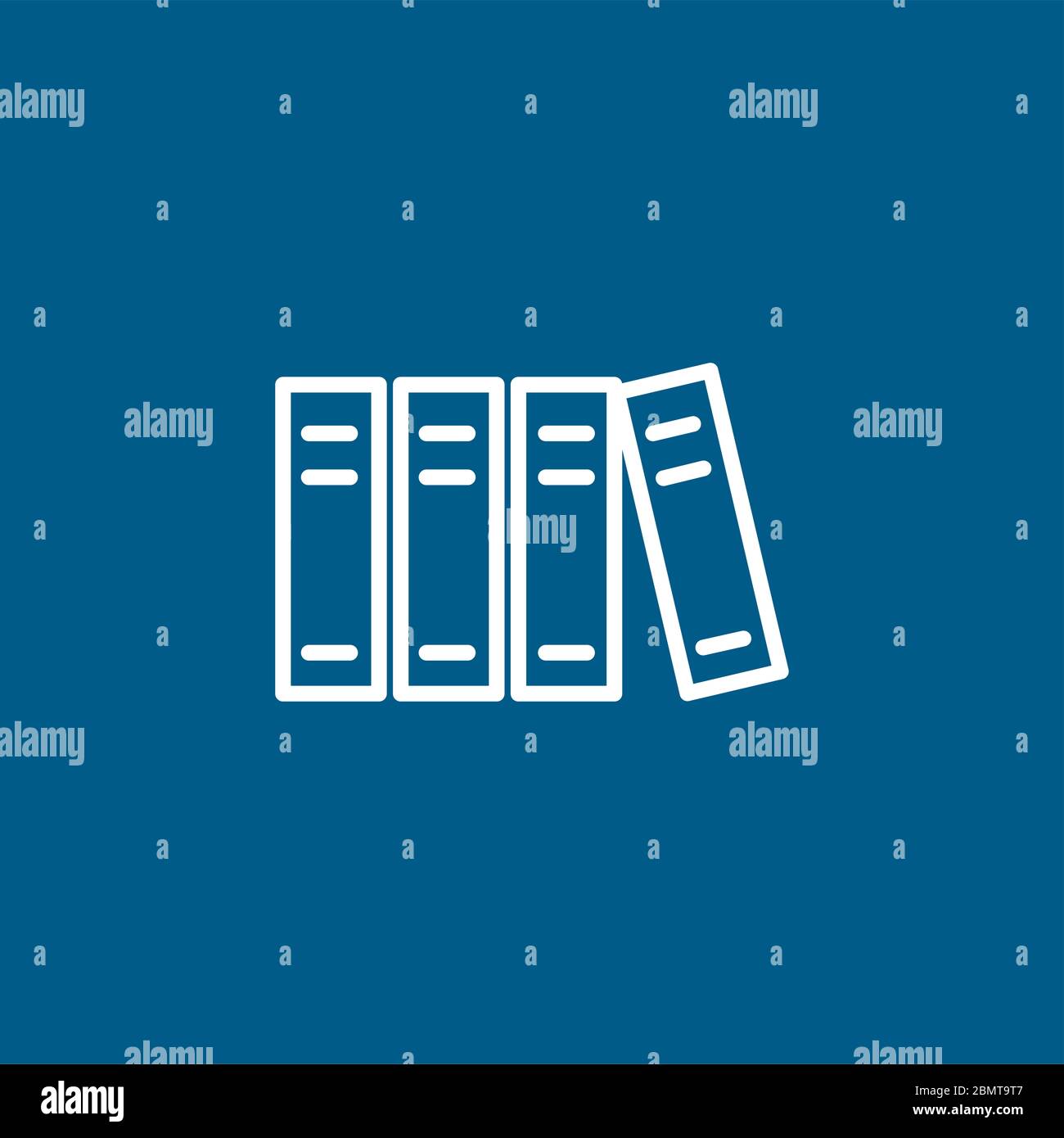 Library Line Icon On Blue Background. Blue Flat Style Vector ...