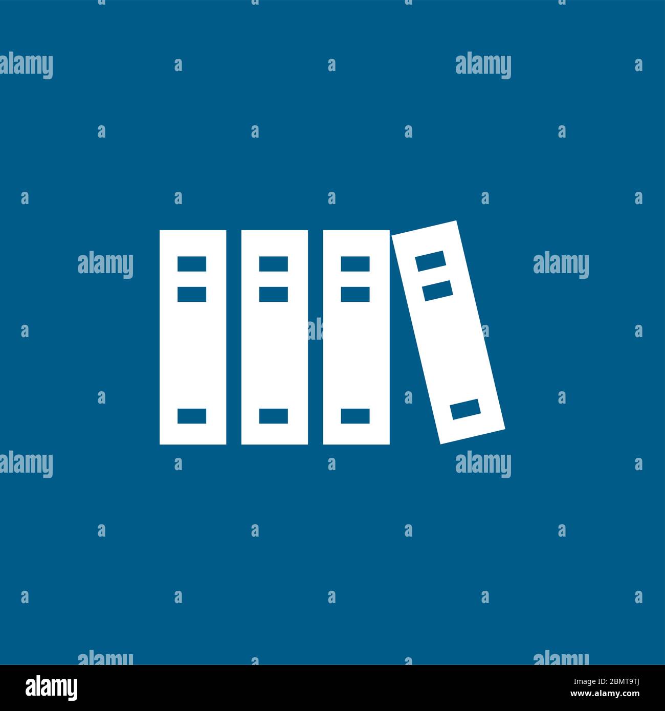 Library Icon On Blue Background. Blue Flat Style Vector Illustration ...