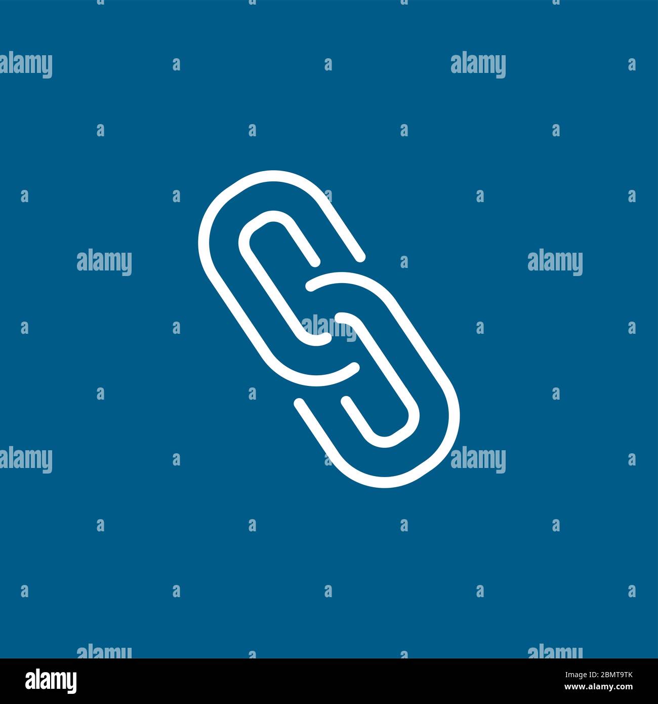 Link Line Icon On Blue Background. Blue Flat Style Vector Illustration ...