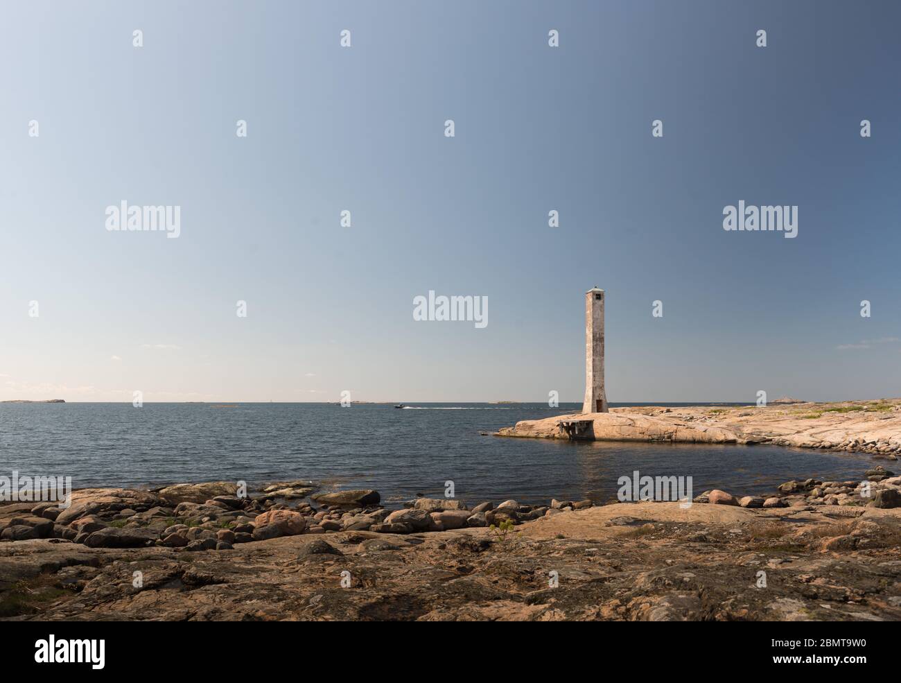 Abandoned lighthouse on a flat island Stock Photo - Alamy