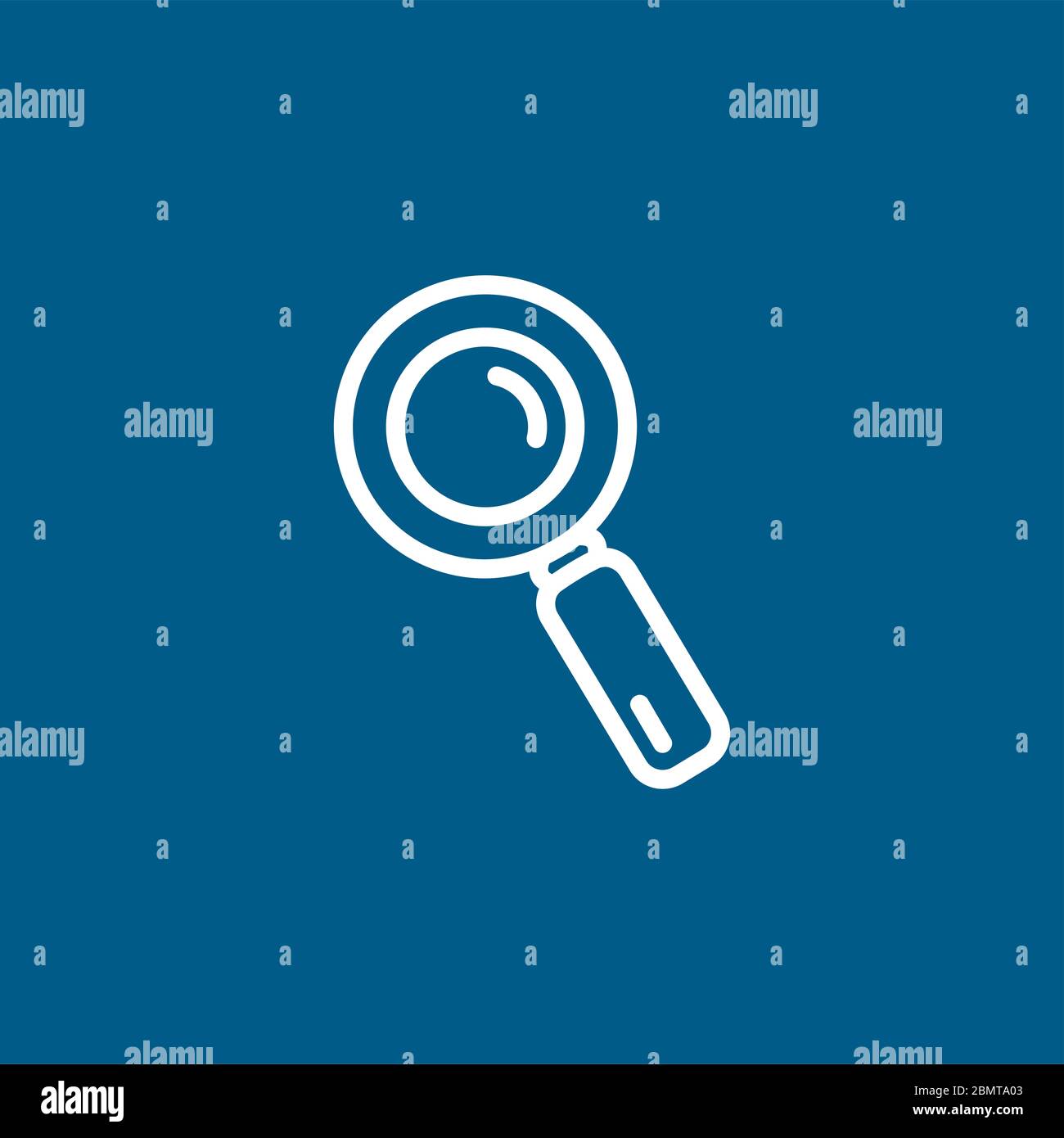 Magnifying Glass Line Icon On Blue Background. Blue Flat Style Vector ...