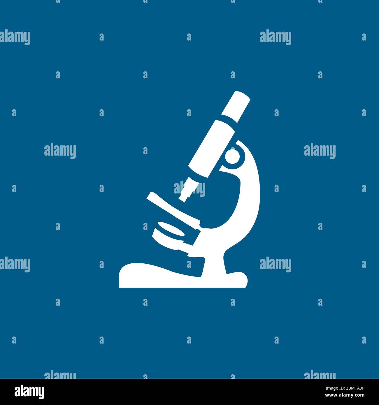 Microscope Icon On Blue Background. Blue Flat Style Vector Illustration ...