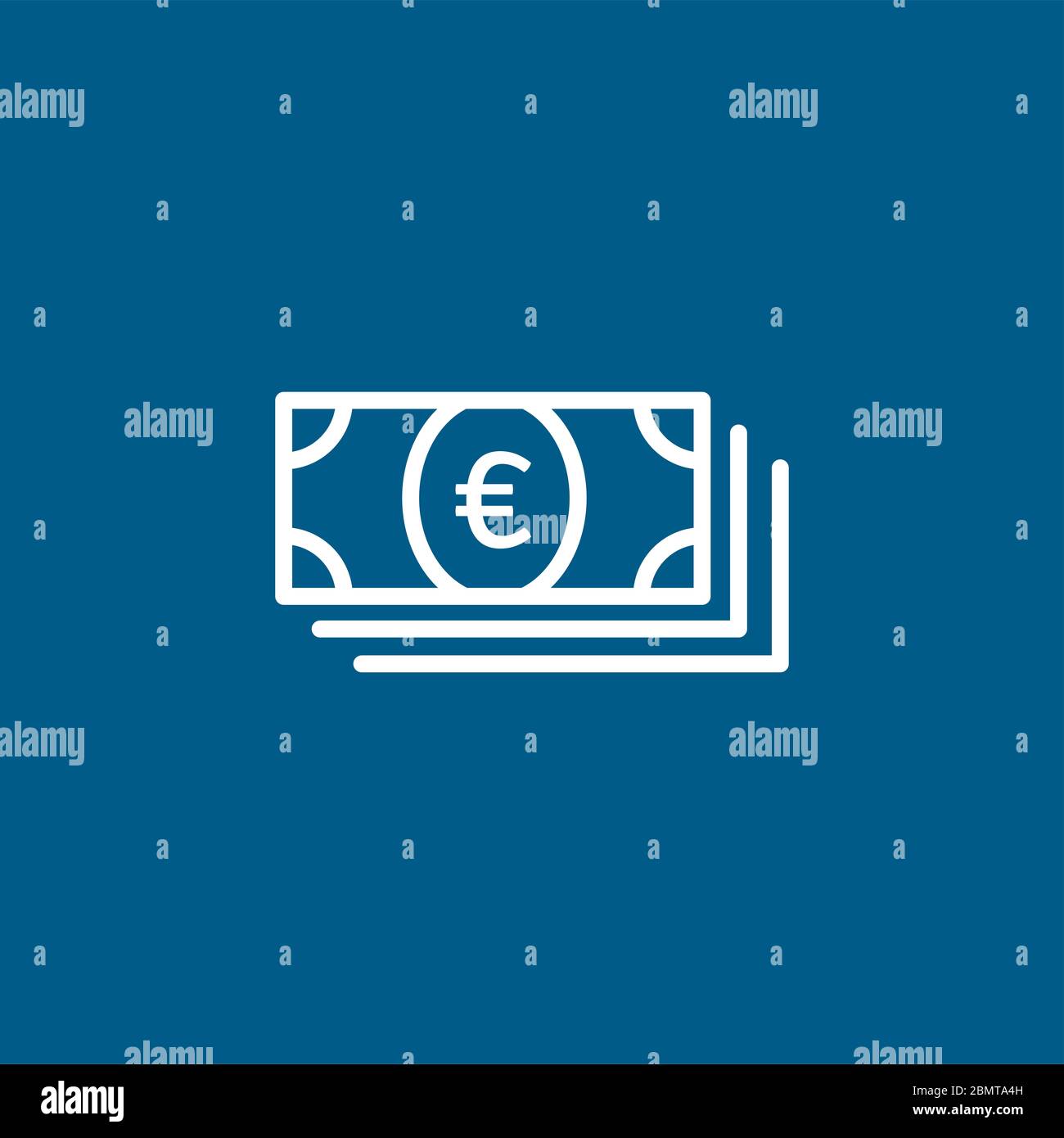 Money Line Icon On Blue Background. Blue Flat Style Vector Illustration ...