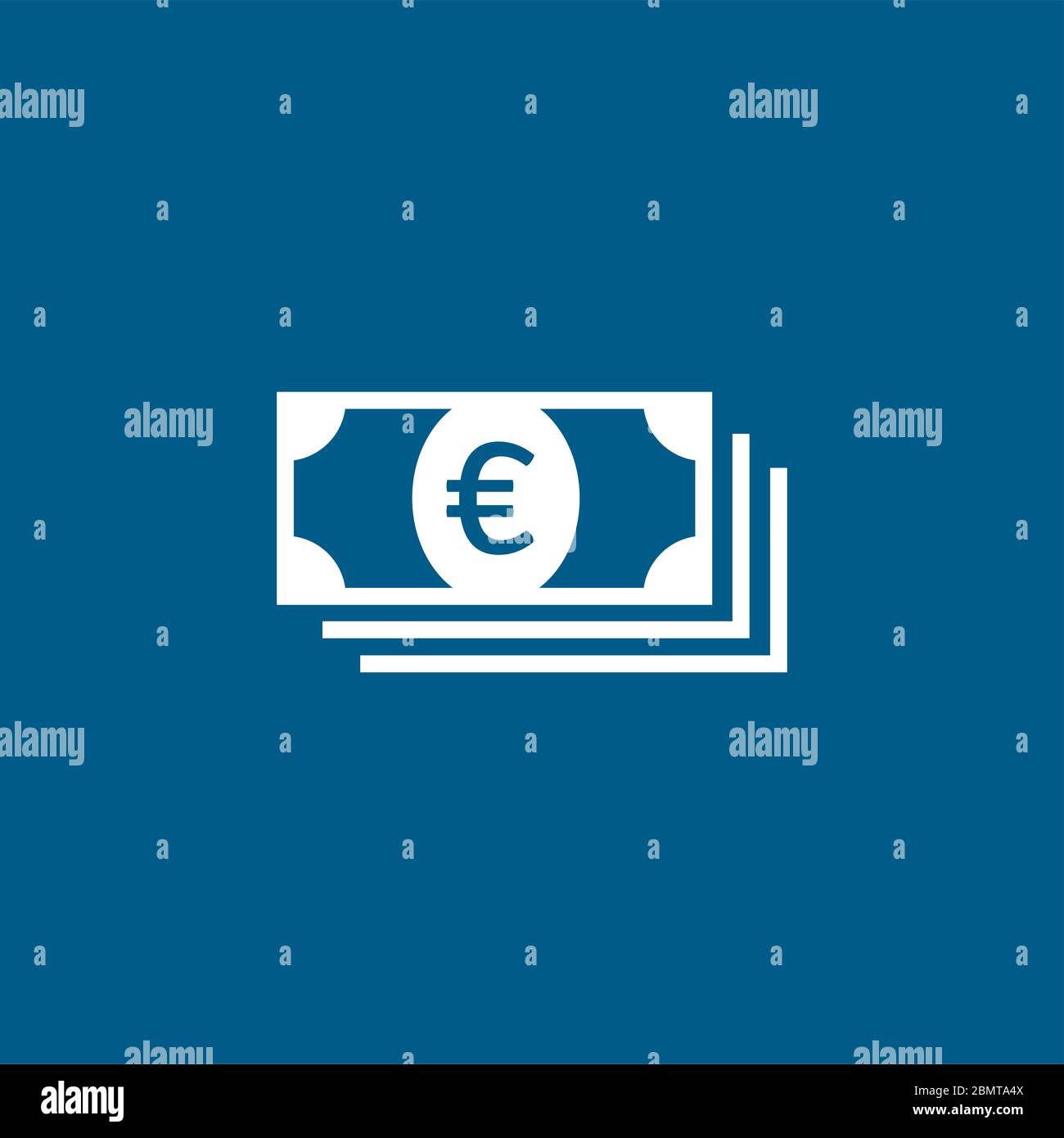 Money Icon On Blue Background. Blue Flat Style Vector Illustration ...