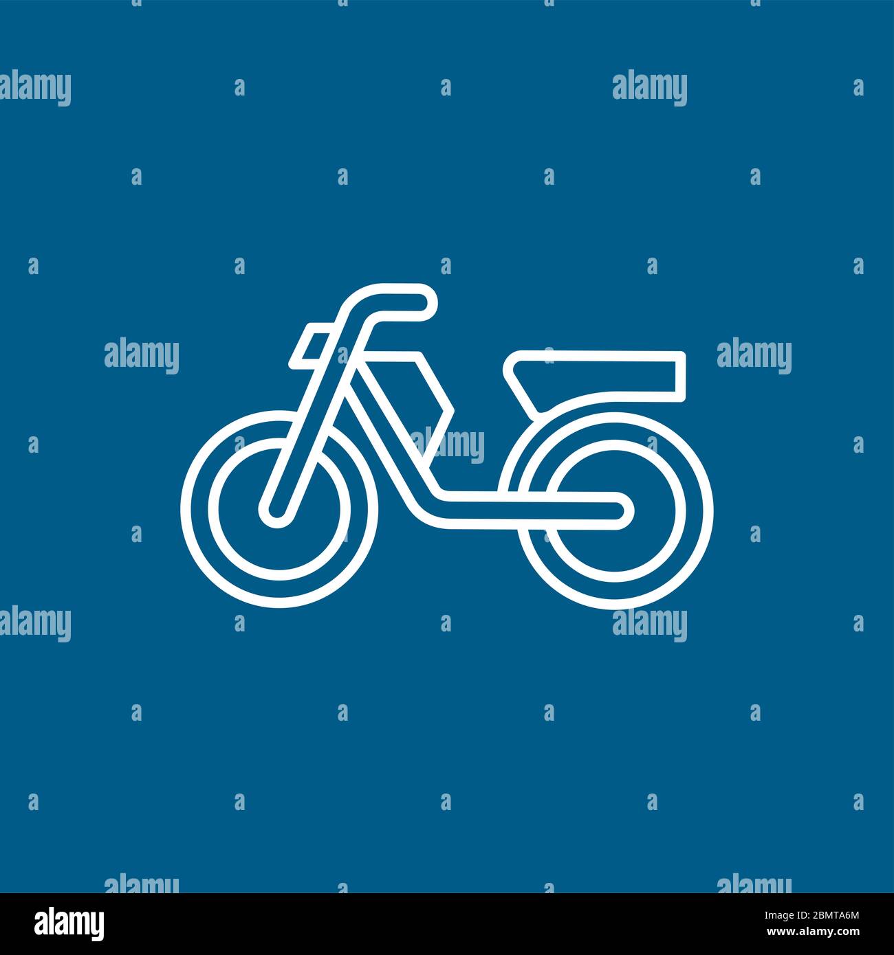 Motorcycle Line Icon On Blue Background. Blue Flat Style Vector ...