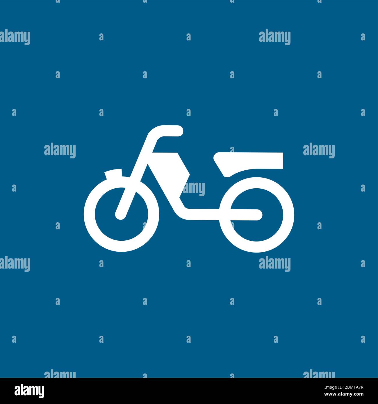 Motorcycle Icon On Blue Background. Blue Flat Style Vector Illustration ...