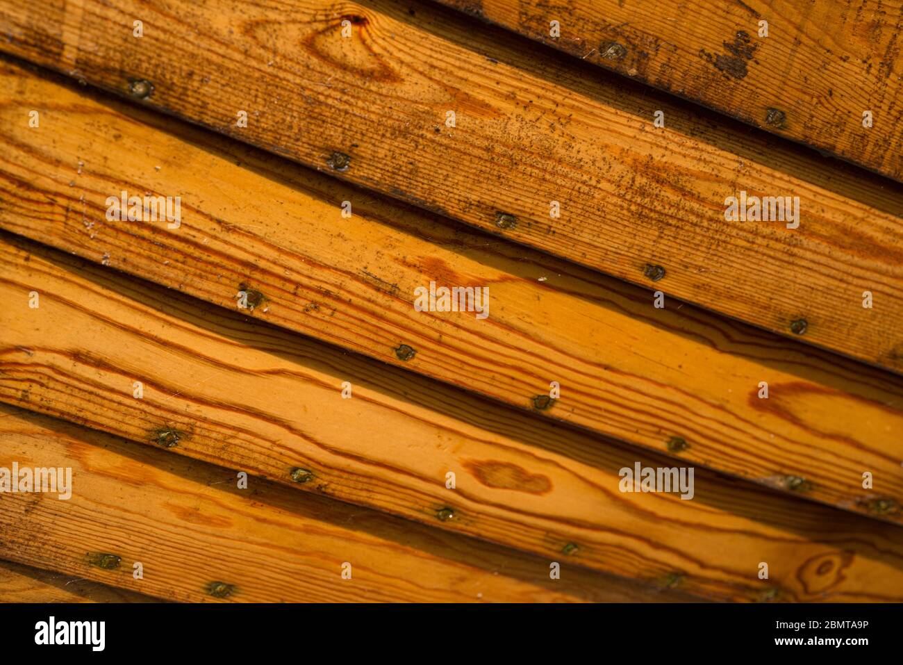 Details of the planks and nails of a wooden boat Stock Photo - Alamy