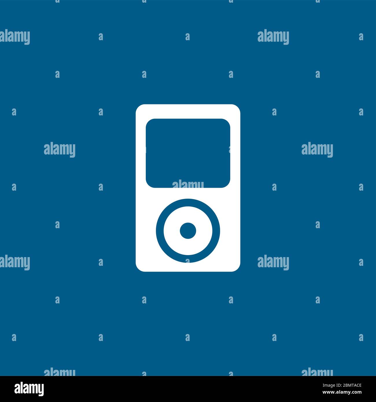 Music Player Icon On Blue Background. Blue Flat Style Vector ...