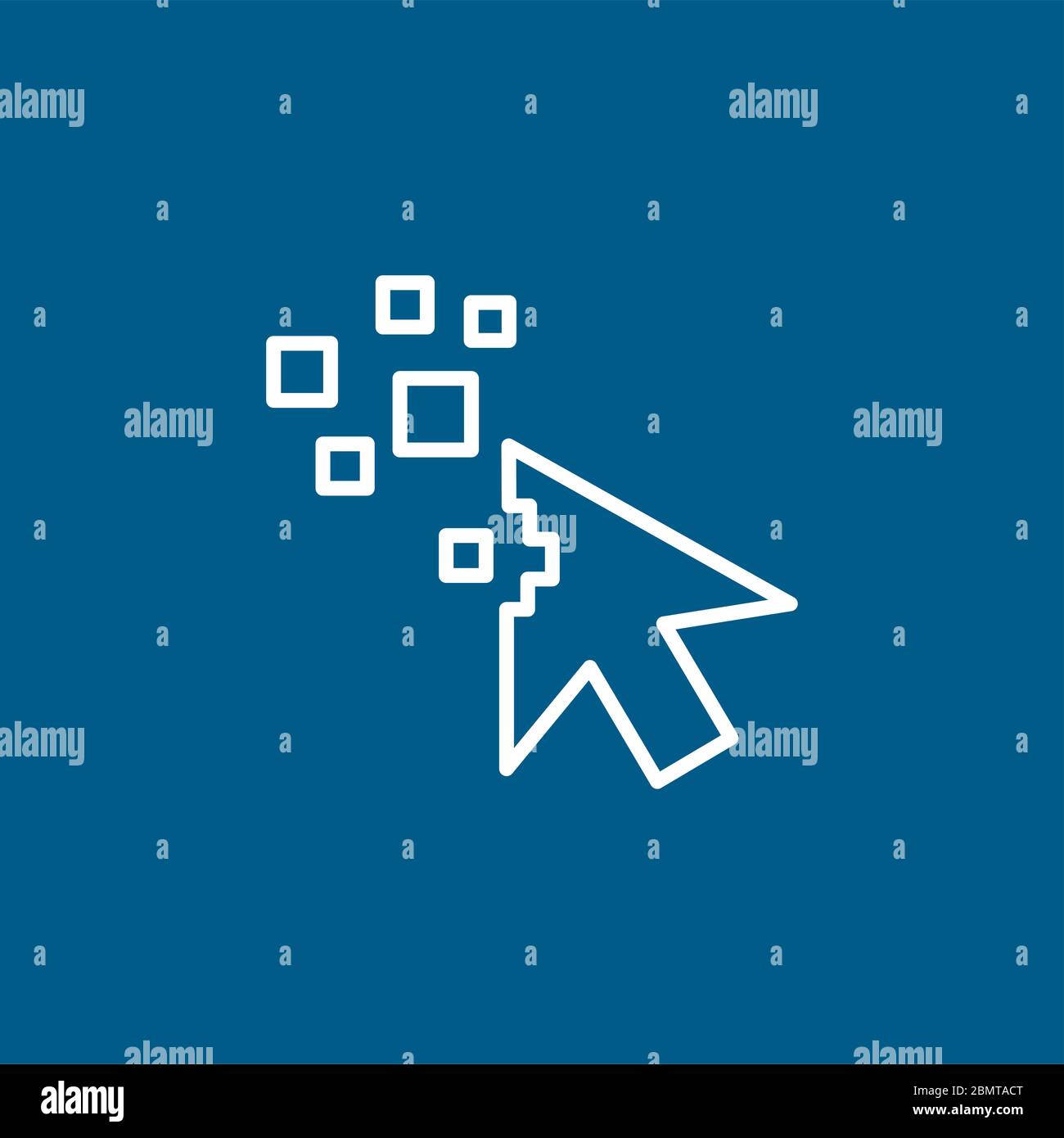 Mouse Cursor Line Icon On Blue Background. Blue Flat Style Vector ...