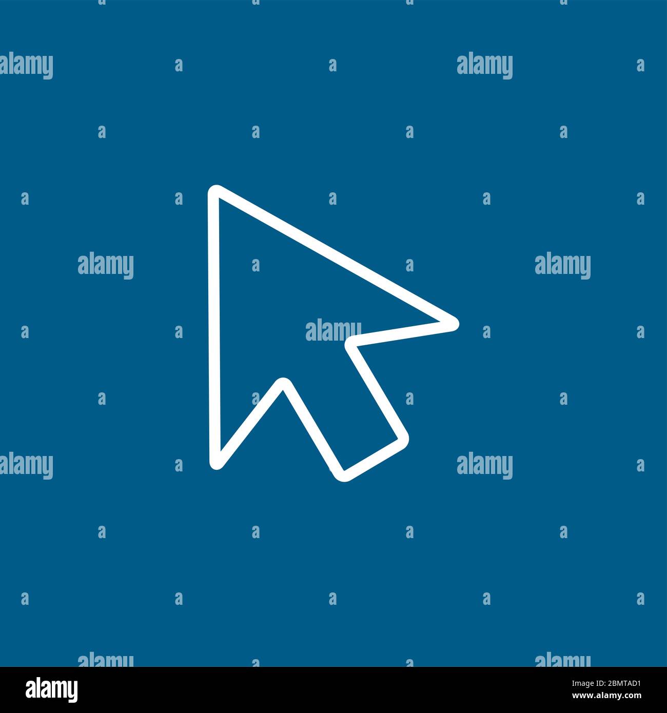 Mouse Cursor Line Icon On Blue Background. Blue Flat Style Vector ...