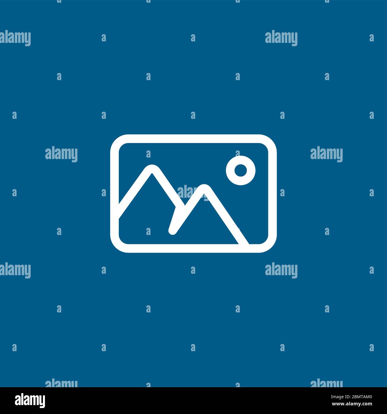 Photo Line Icon On Blue Background. Blue Flat Style Vector Illustration ...