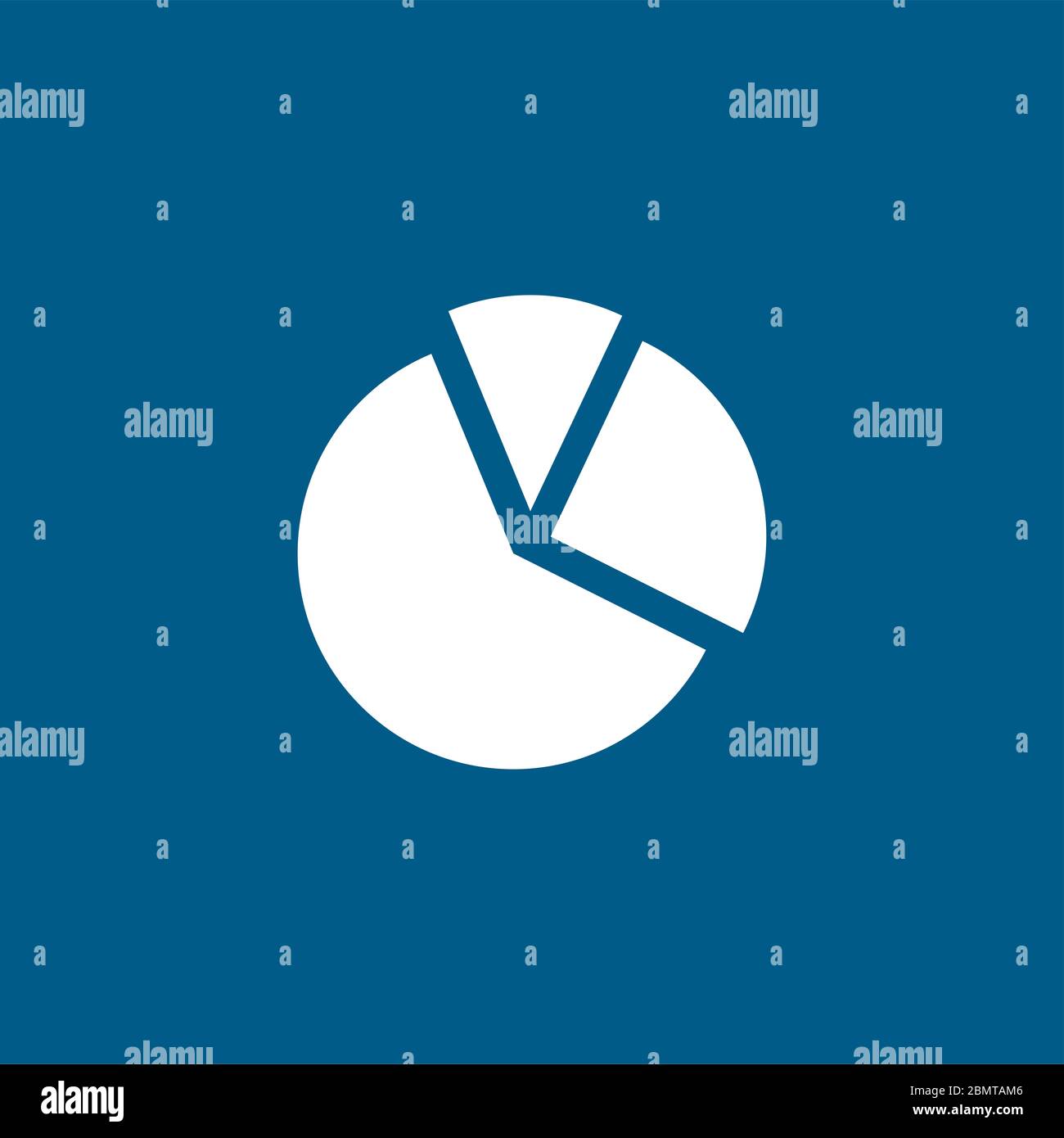 Pie Chart Icon On Blue Background. Blue Flat Style Vector Illustration ...