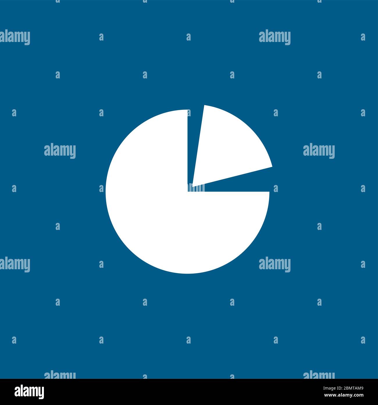 Pie Chart Icon On Blue Background. Blue Flat Style Vector Illustration ...