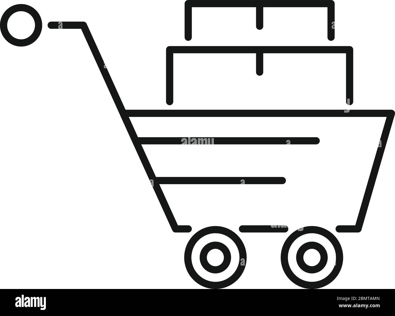 Relocation wheel cart icon. Outline relocation wheel cart vector icon ...