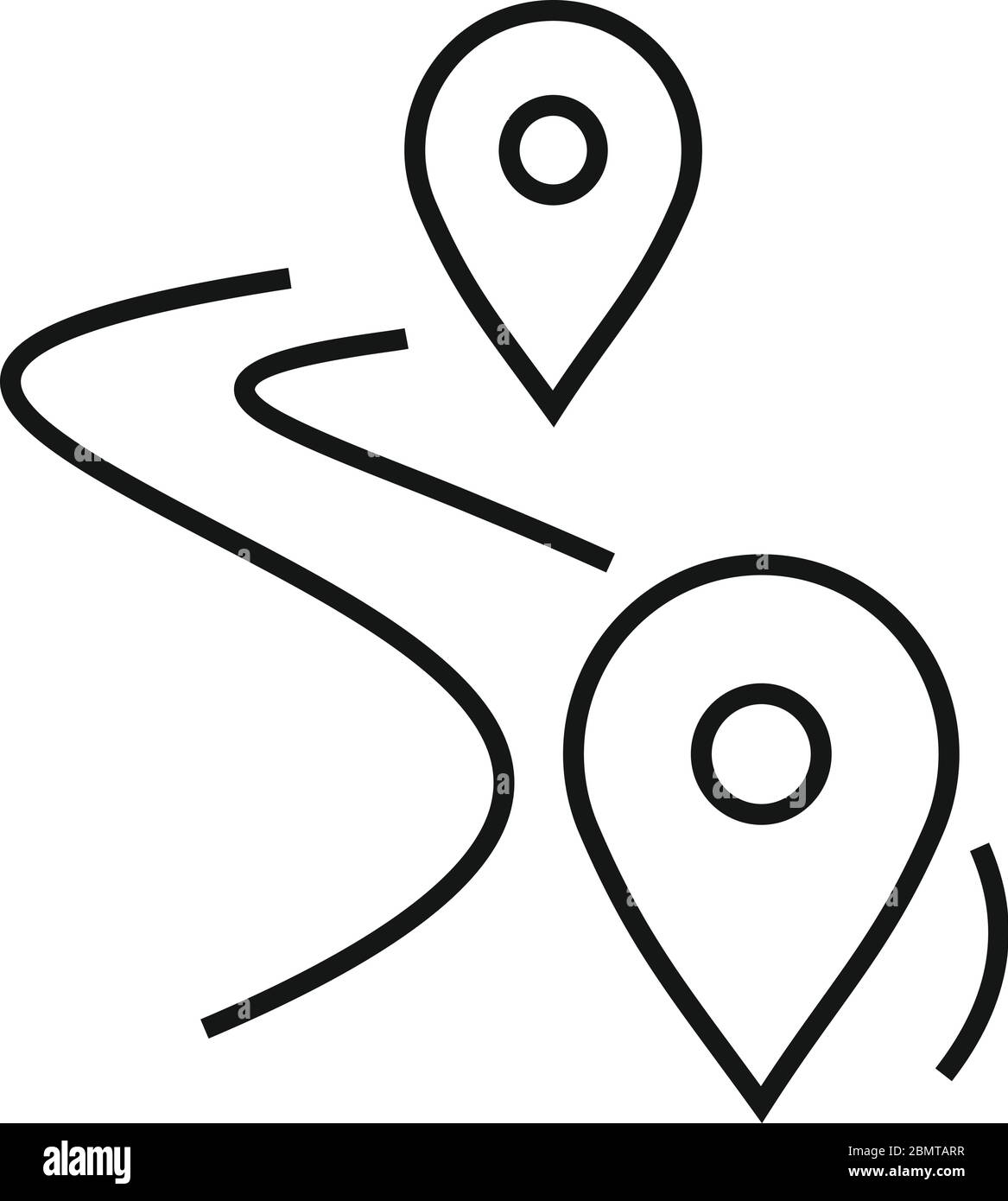 Road map relocation icon. Outline road map relocation vector icon for ...