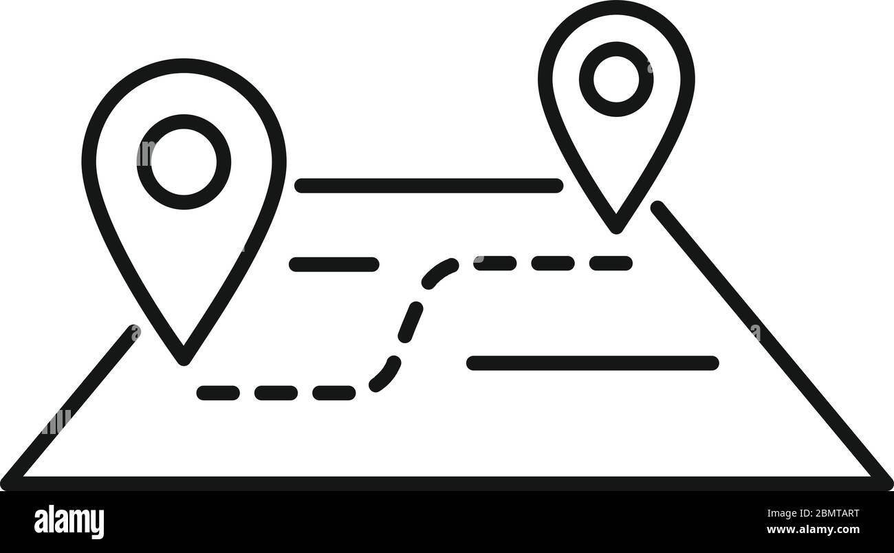 Travel map relocation icon. Outline travel map relocation vector icon ...
