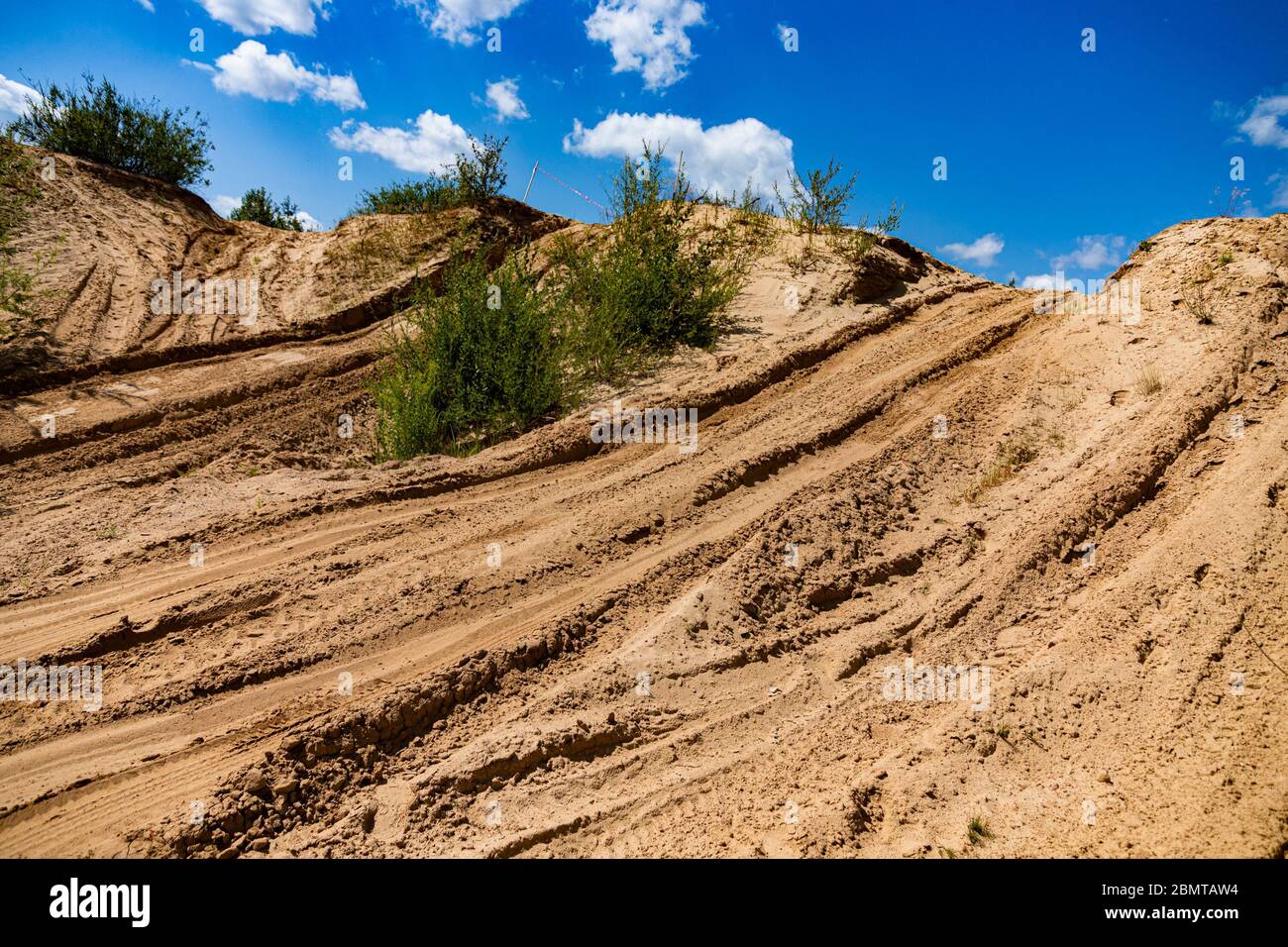 Sand quarry for auto racing extreme Stock Photo - Alamy