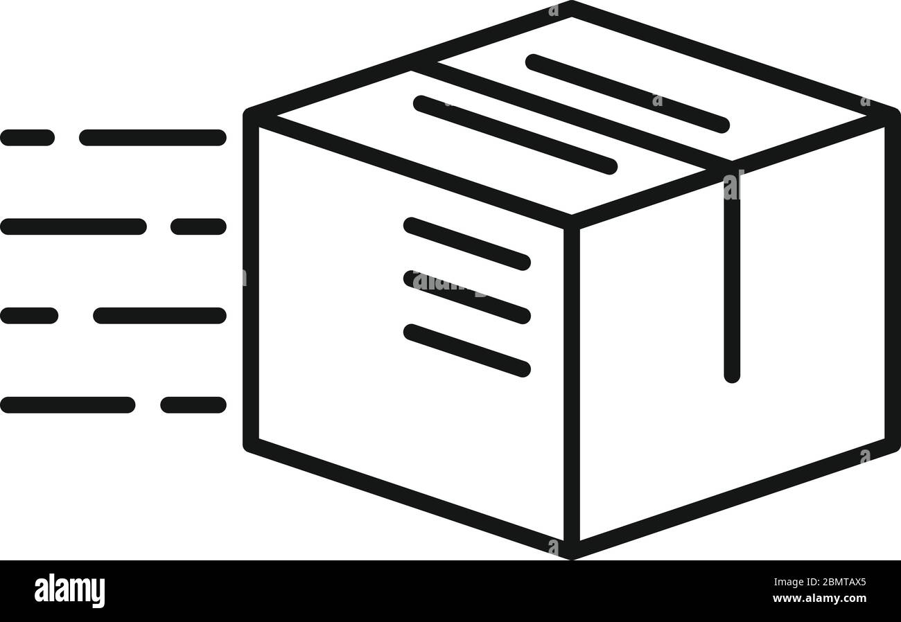 Fast shipping box icon. Outline fast shipping box vector icon for web ...