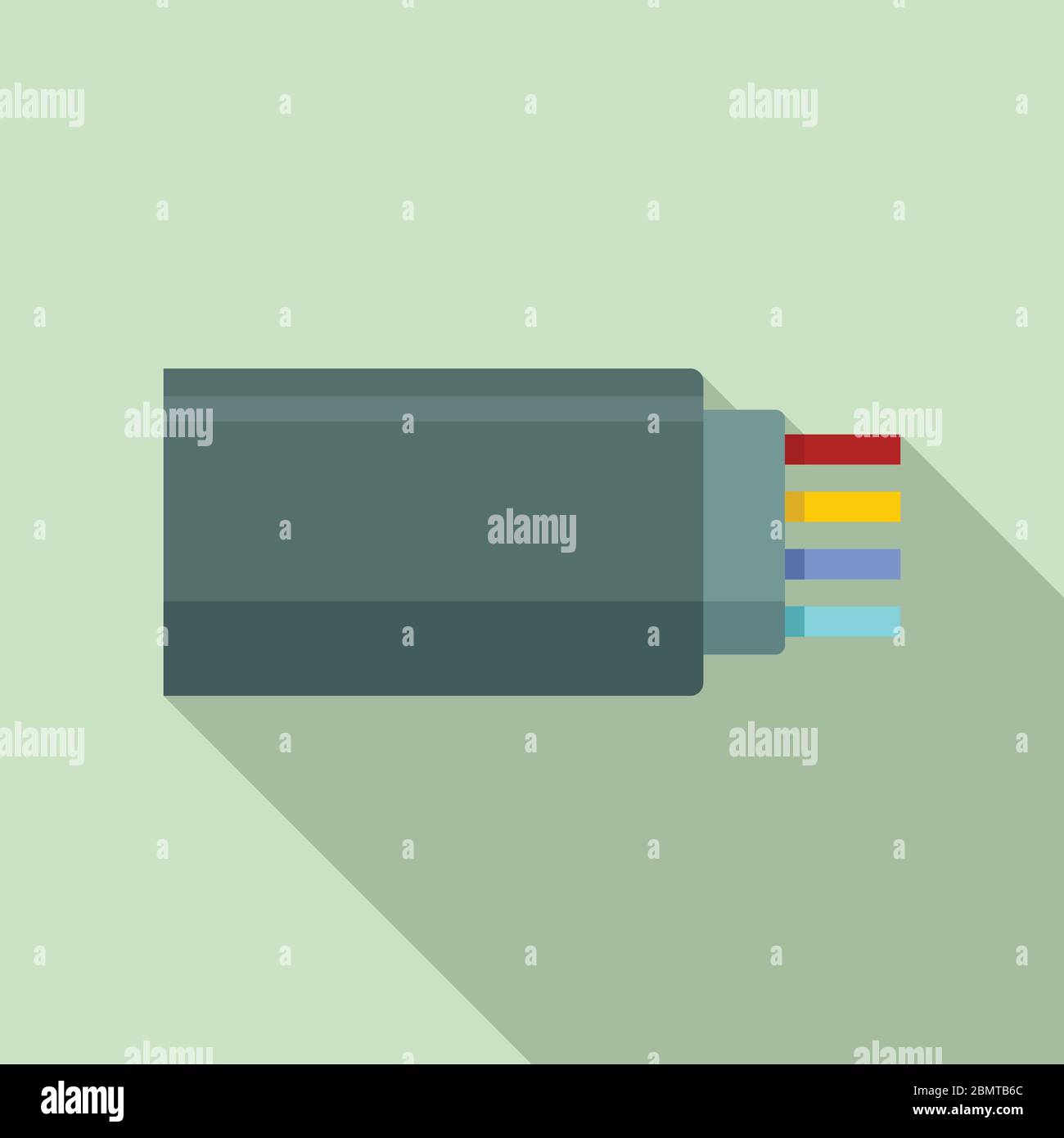 Connection optical cable icon. Flat illustration of connection optical ...