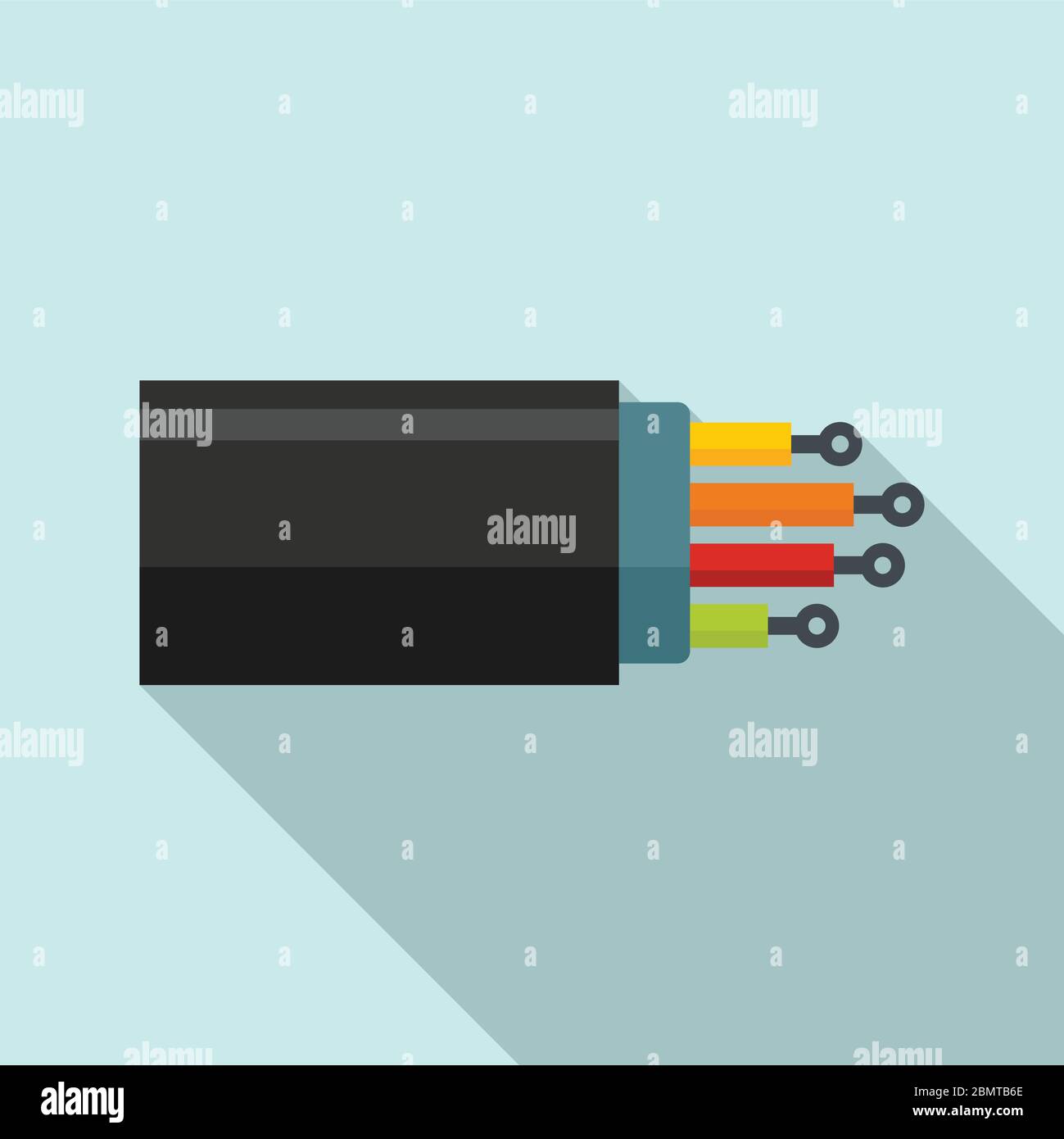 Optical fiber port icon. Flat illustration of optical fiber port vector ...
