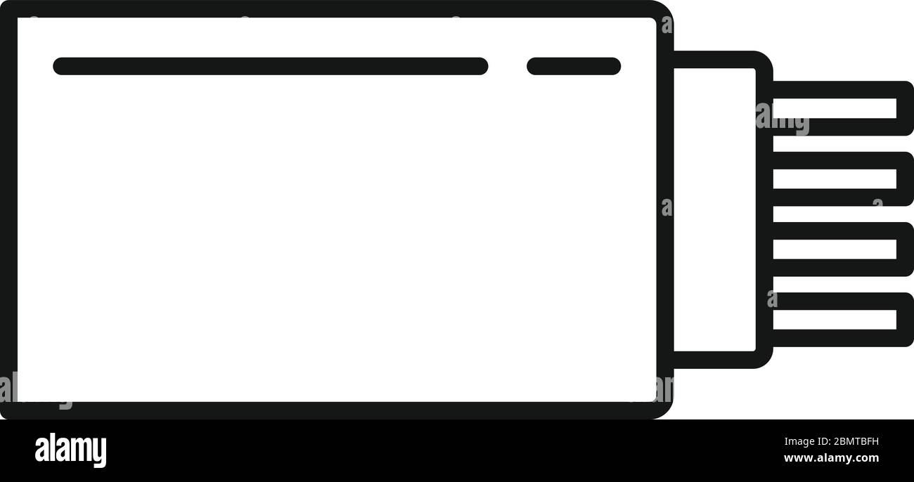 Connection optical cable icon. Outline connection optical cable vector ...