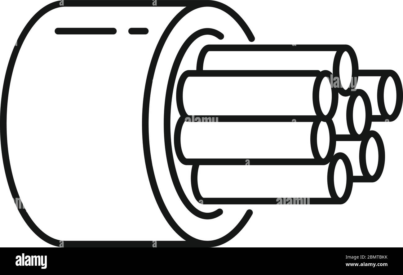 Computer optical fiber icon. Outline computer optical fiber vector icon ...