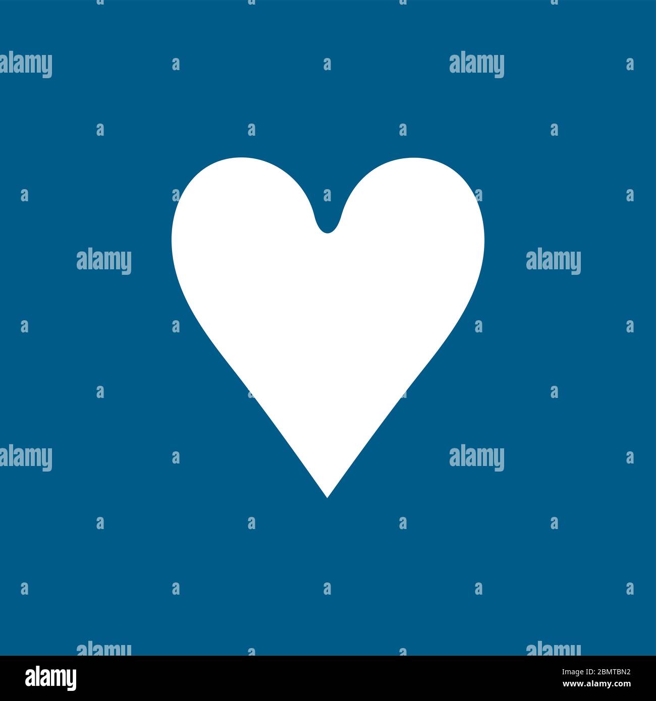 Playing Card Heart Icon On Blue Background. Blue Flat Style Vector ...