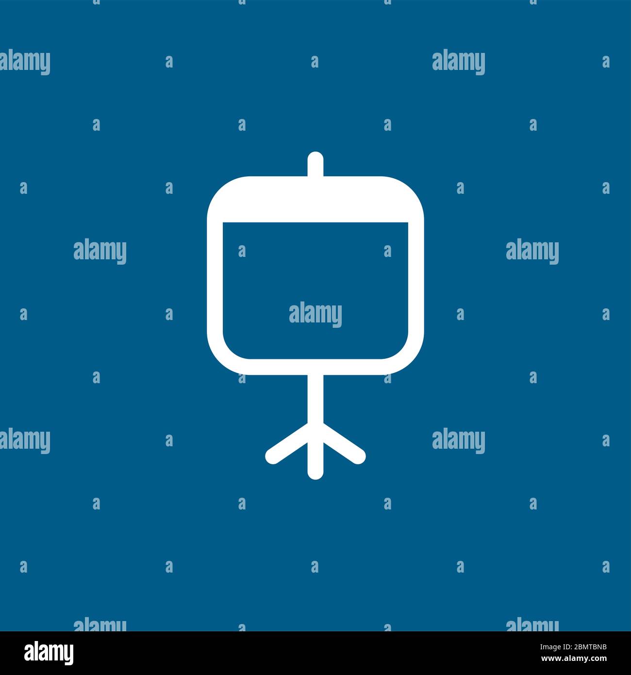Projector Screen Icon On Blue Background. Blue Flat Style Vector ...