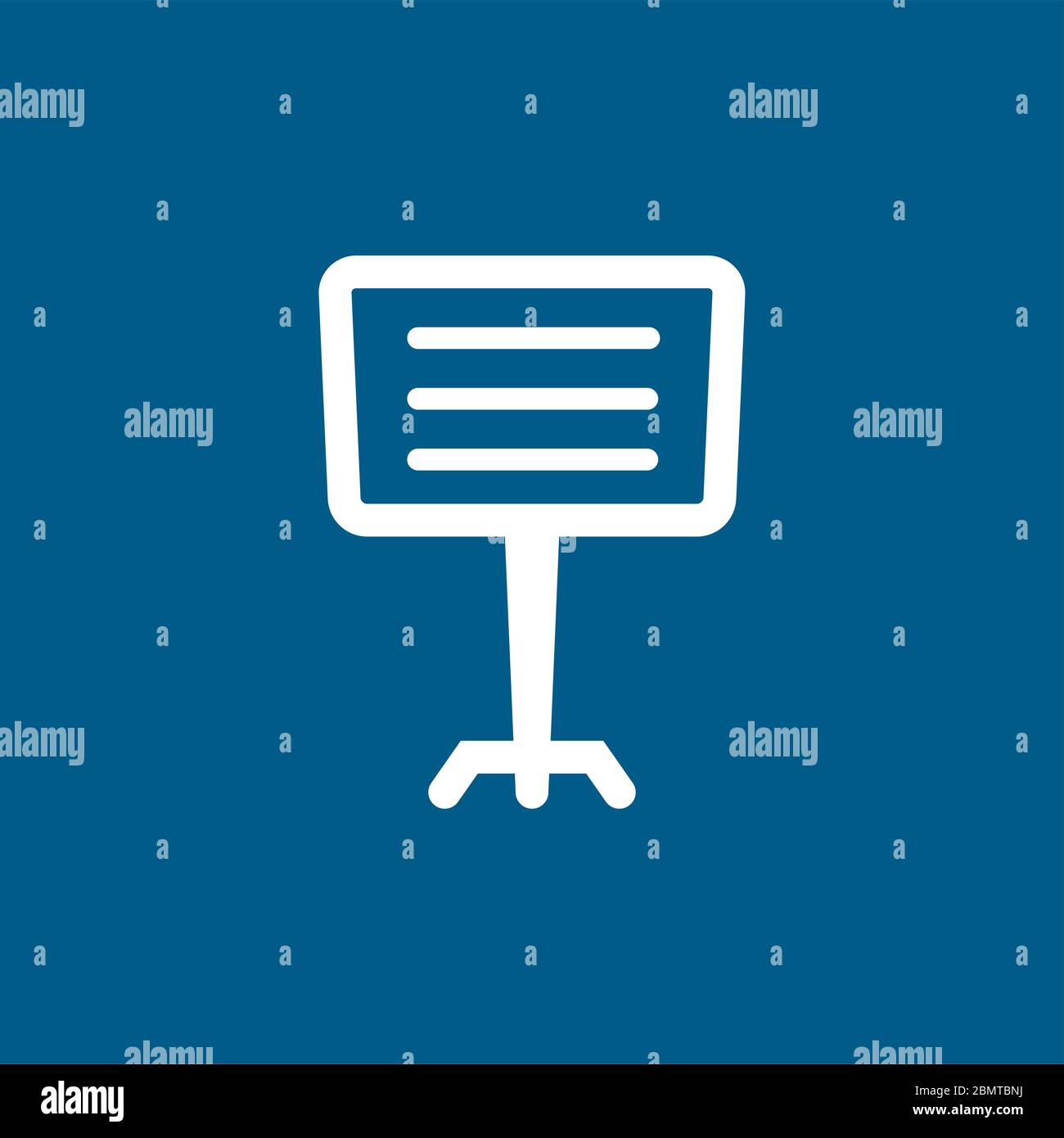 Projector Screen Icon On Blue Background. Blue Flat Style Vector ...