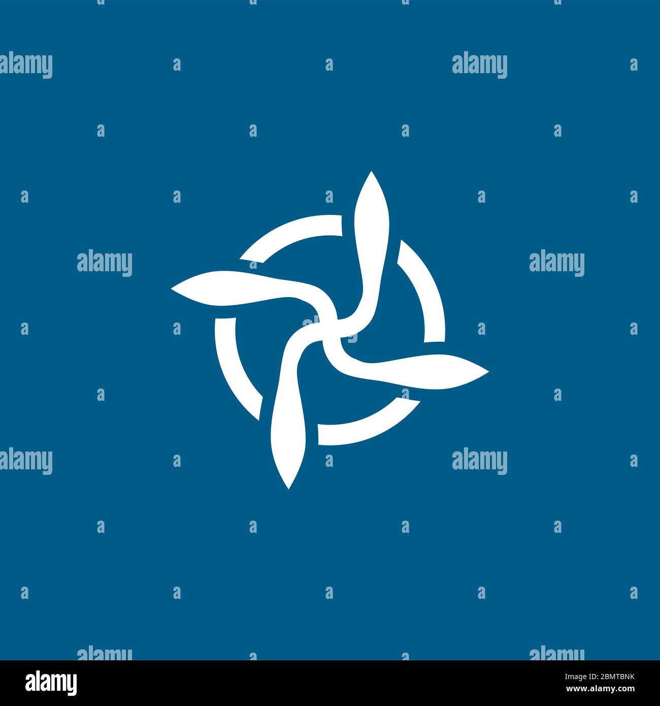 Propeller Icon On Blue Background. Blue Flat Style Vector Illustration ...