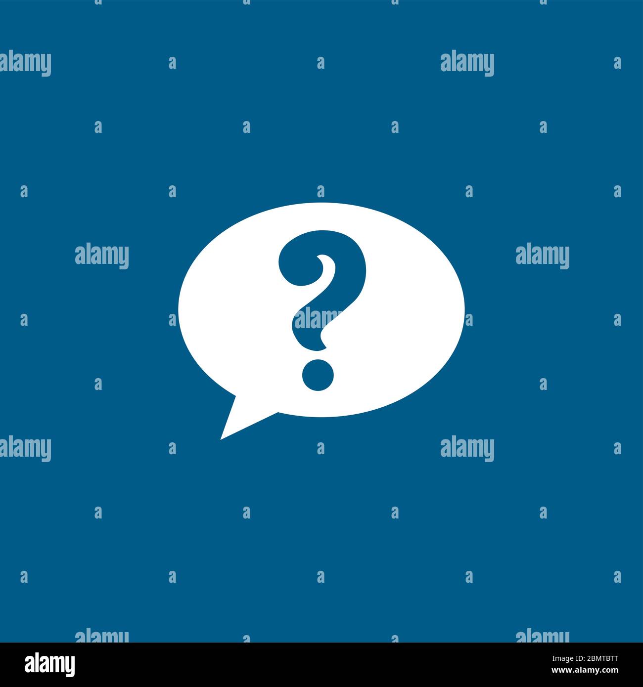 Question Icon On Blue Background. Blue Flat Style Vector Illustration ...