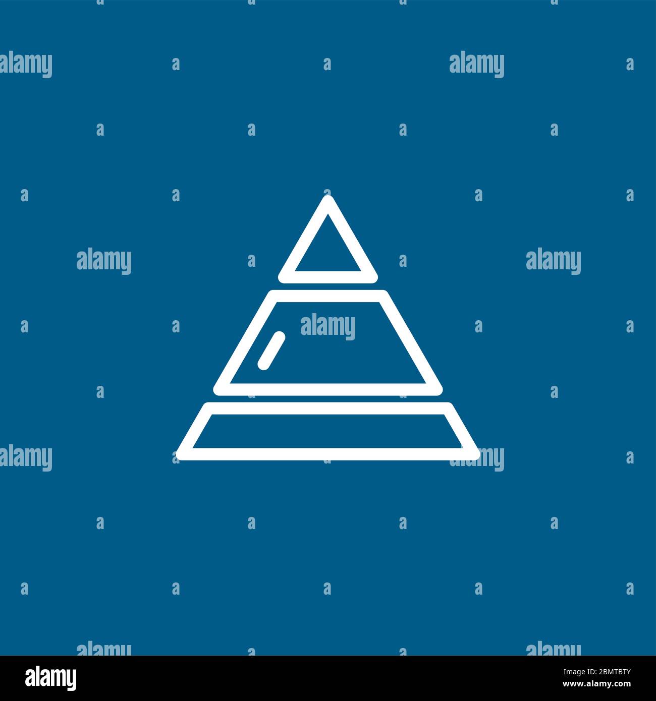 Pyramid Line Icon On Blue Background. Blue Flat Style Vector ...
