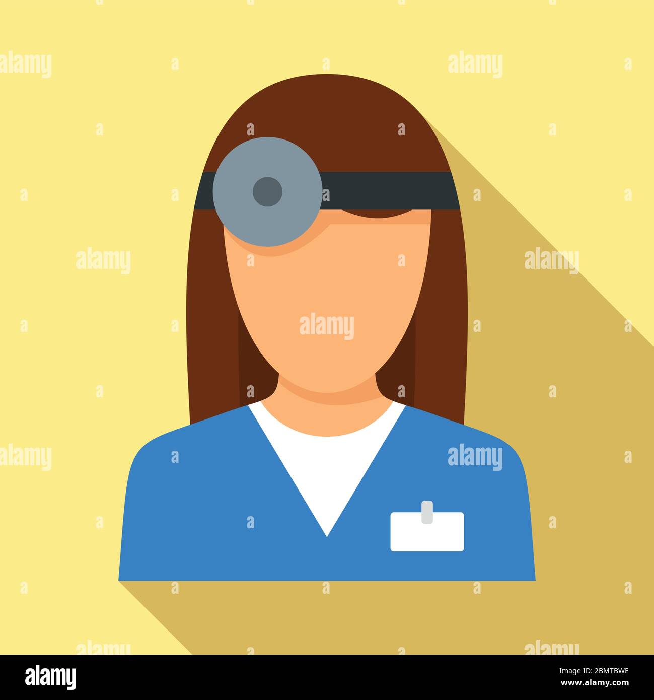 Eye examination doctor icon. Flat illustration of eye examination ...